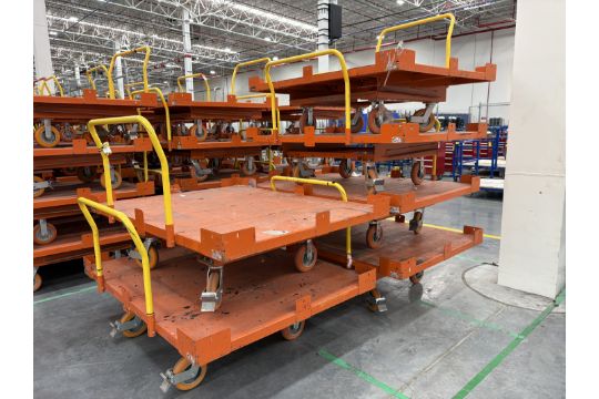 Seven (7) push platform carts, CARRY MORE brand, JTec model, featuring ...