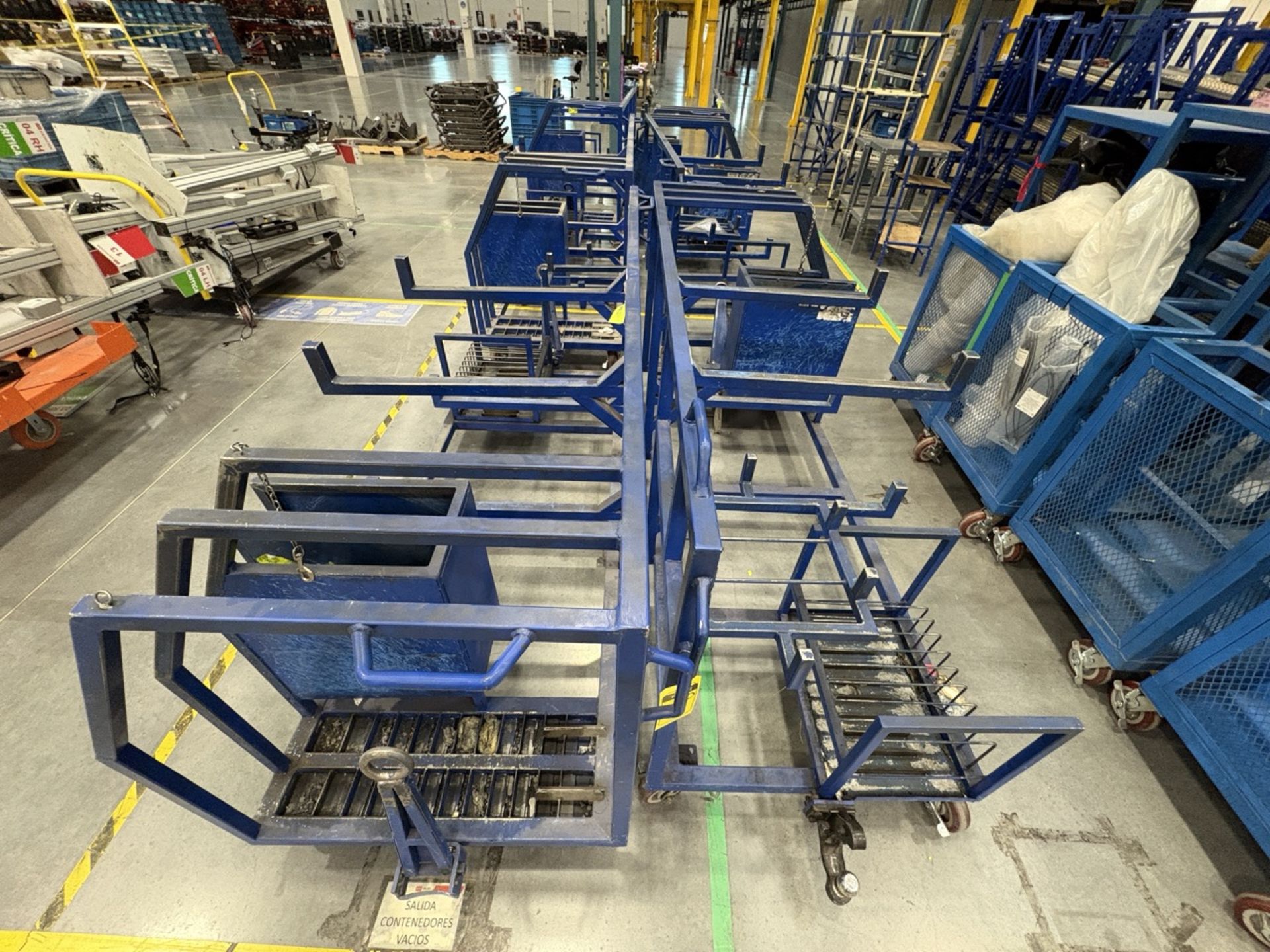 6 metal carts with structural tubing (PTR) frame, 12” wheels with ...