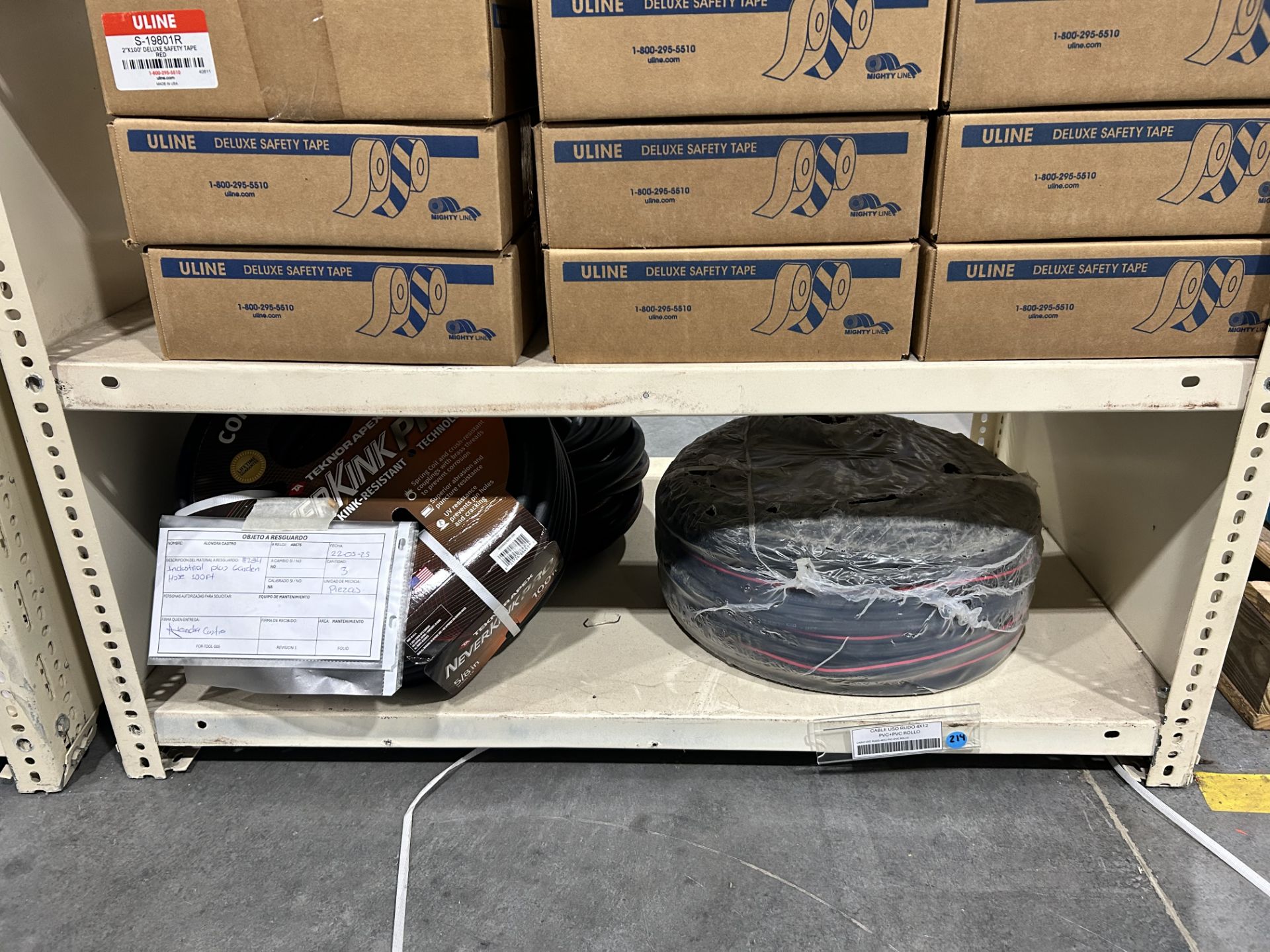 Lot of consumables with assorted materials contains ULINE jumper cables ...
