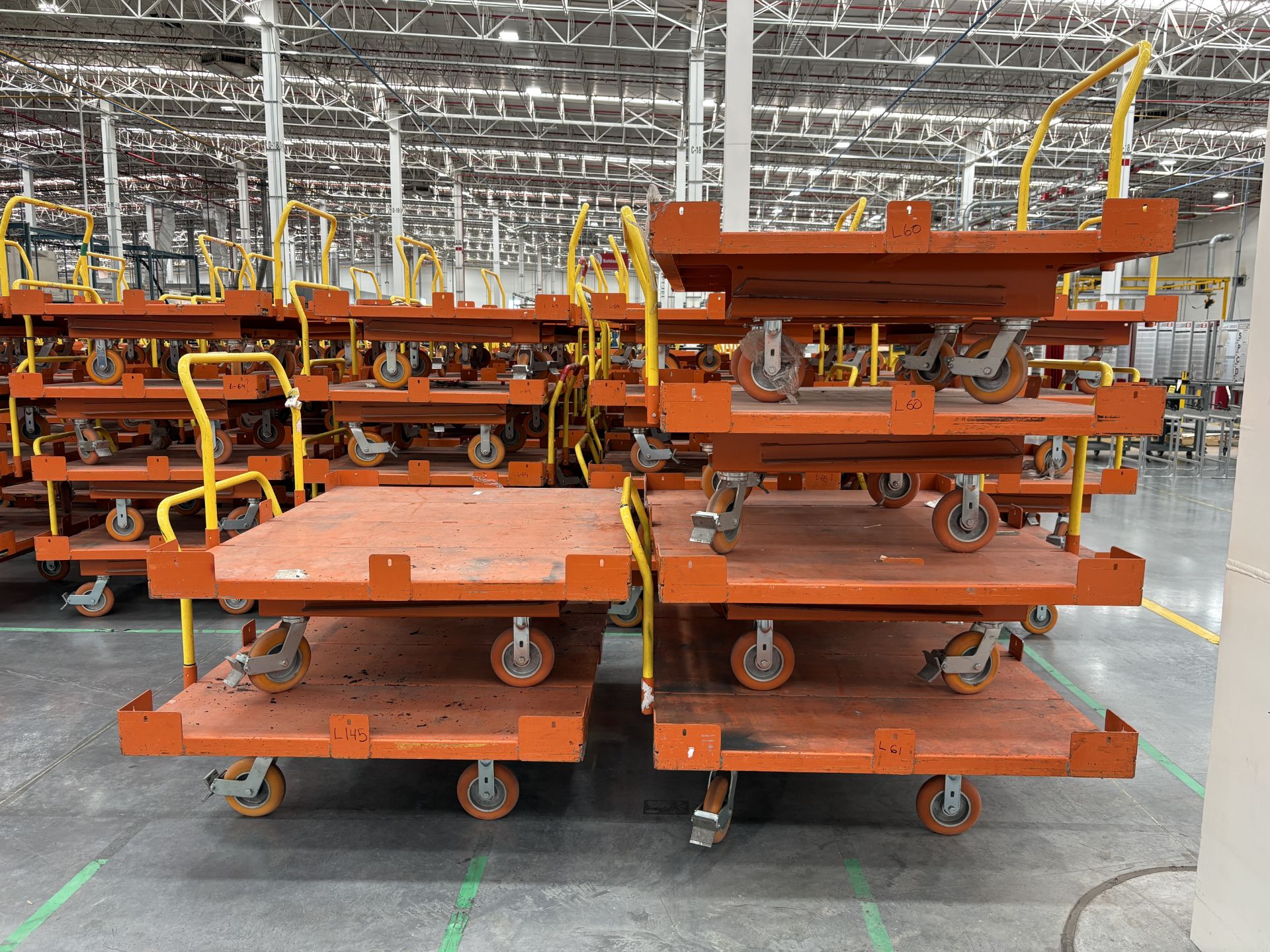 Seven (7) push platform carts, CARRY MORE brand, JTec model, featuring ...