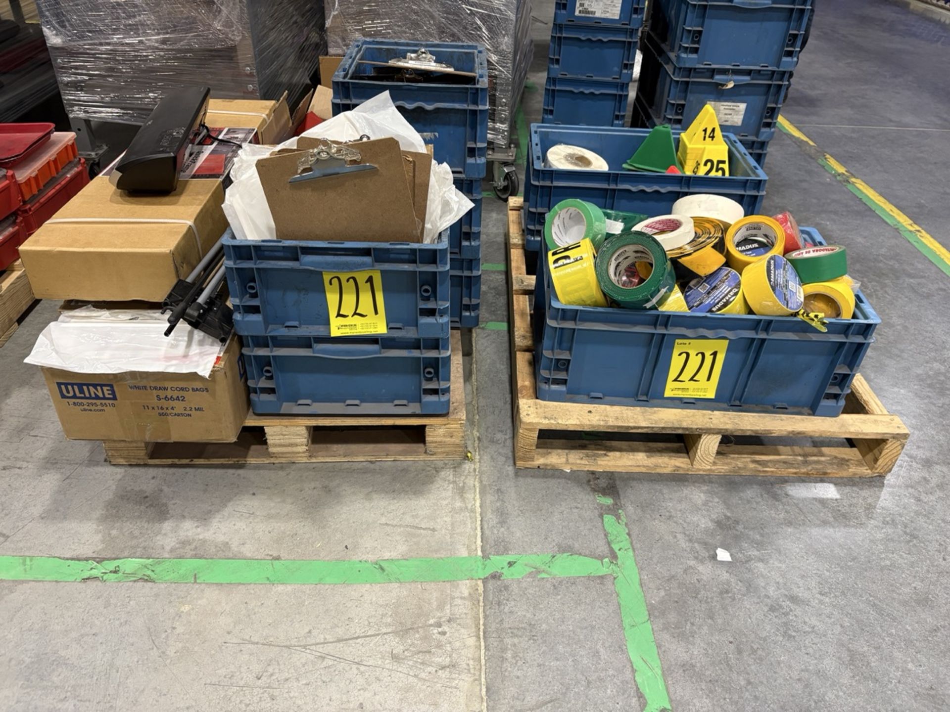Lot of consumables, contains a laminator; a promotional display stand ...