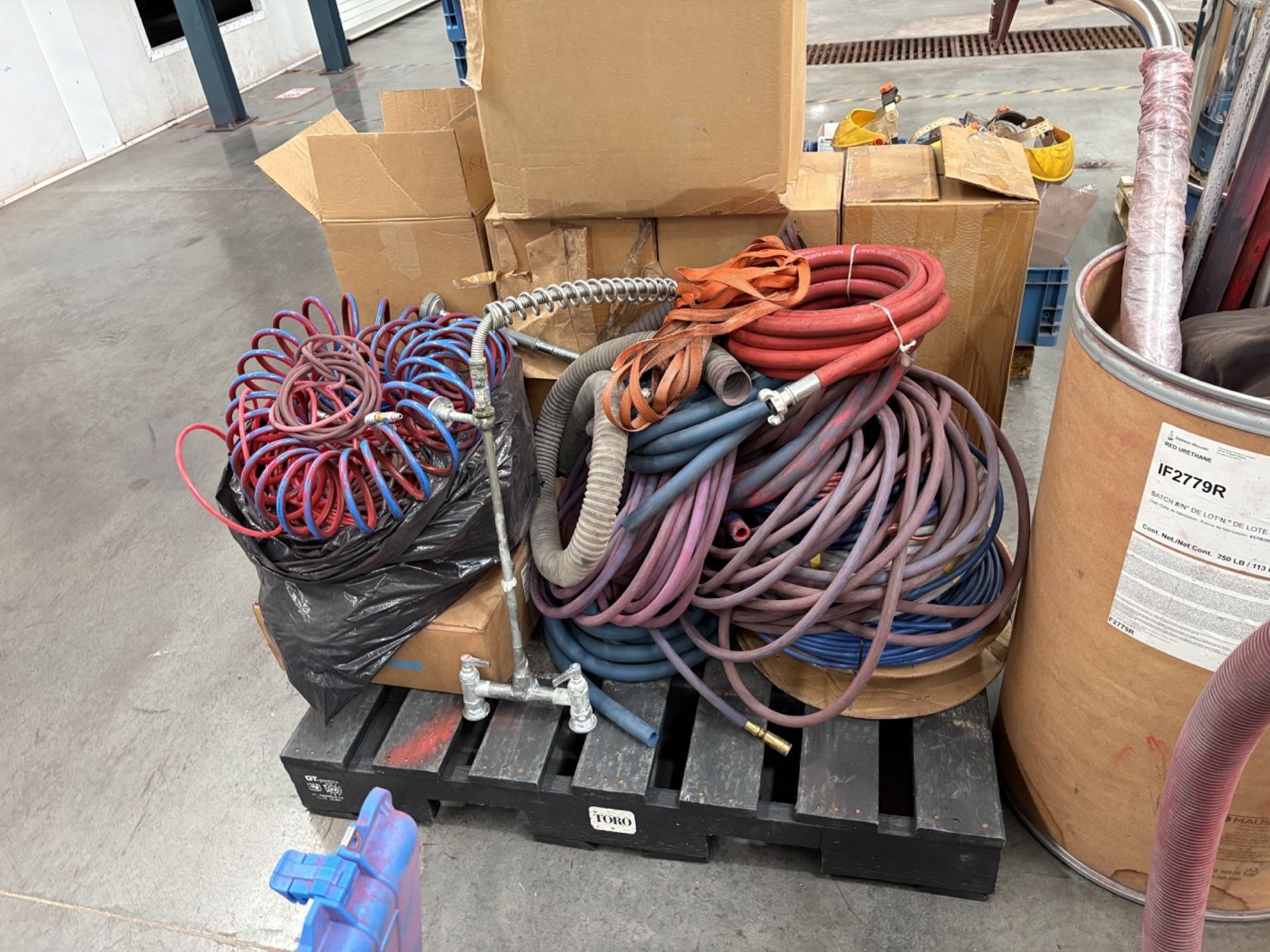 Lot of components and accessories for paint lines, containing: Masks ...
