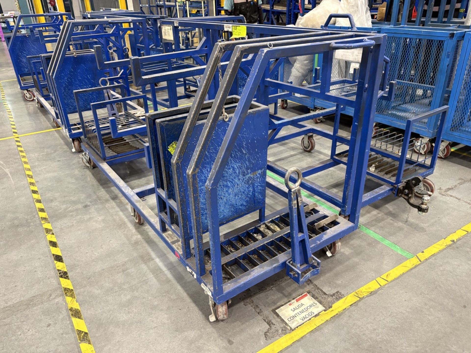 6 metal carts with structural tubing (PTR) frame, 12” wheels with ...