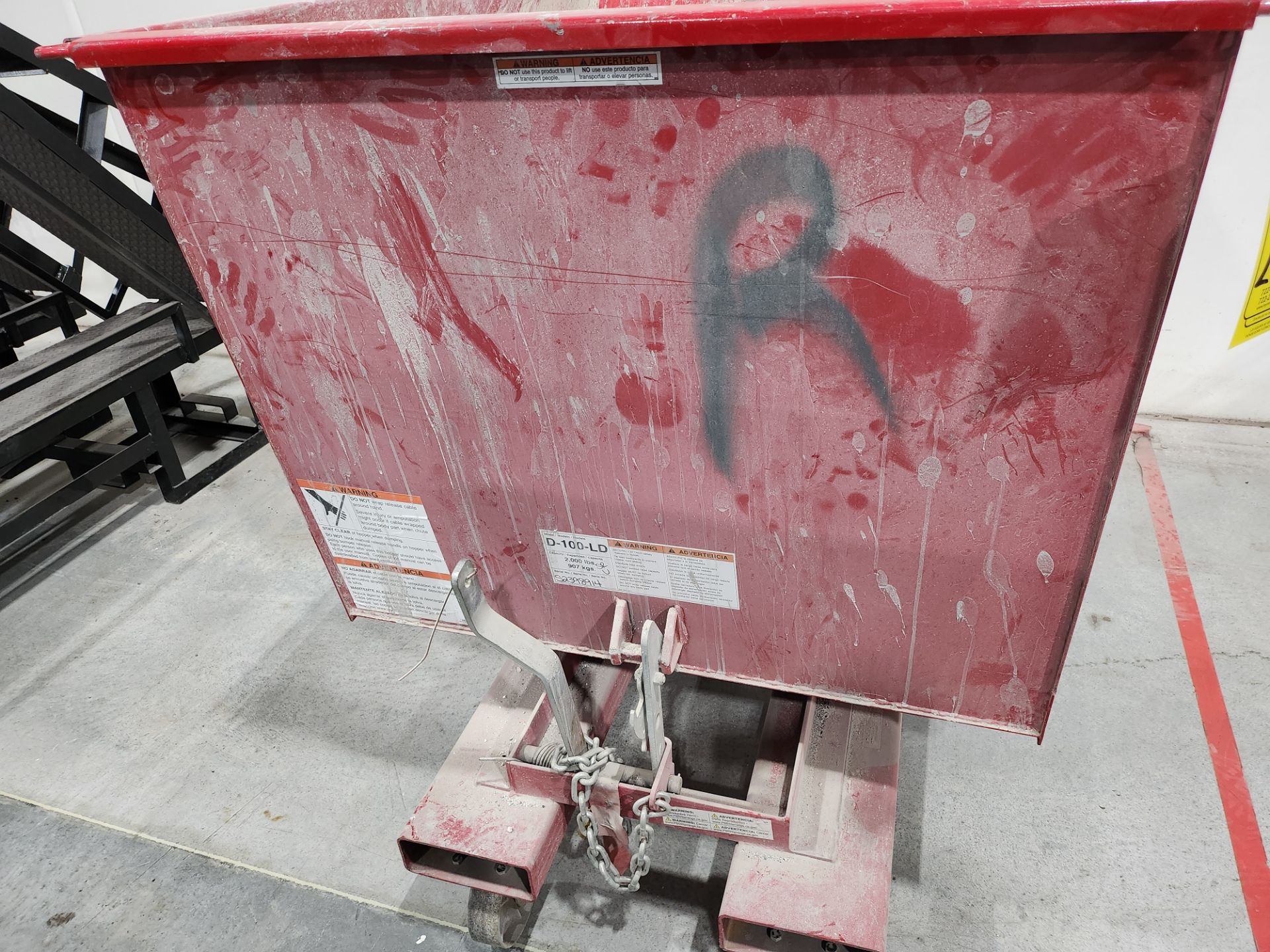 Lot contains: 2 ULINE brand metal waste containers, rollable and ...