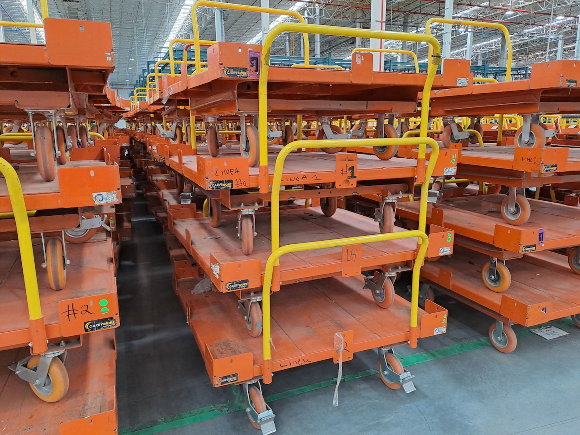Twenty-three (23) push platform carts, CARRY MORE brand, JTec model ...