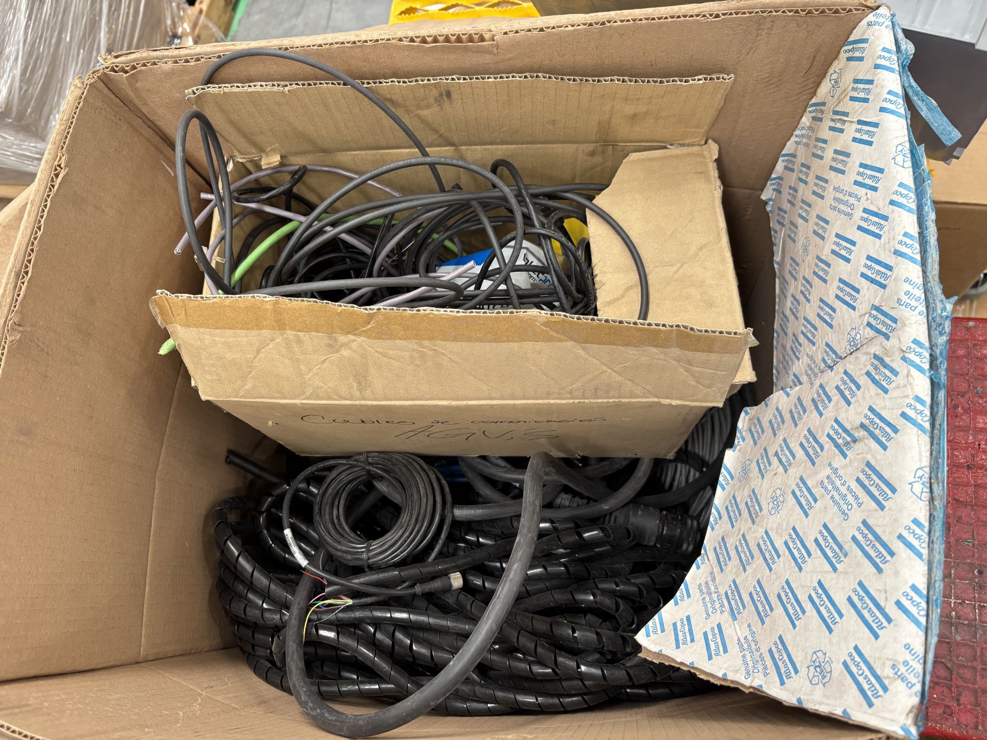 Pallet Lot, Contains: 3 ULINE brand metal racks in box; 7 metal benches ...