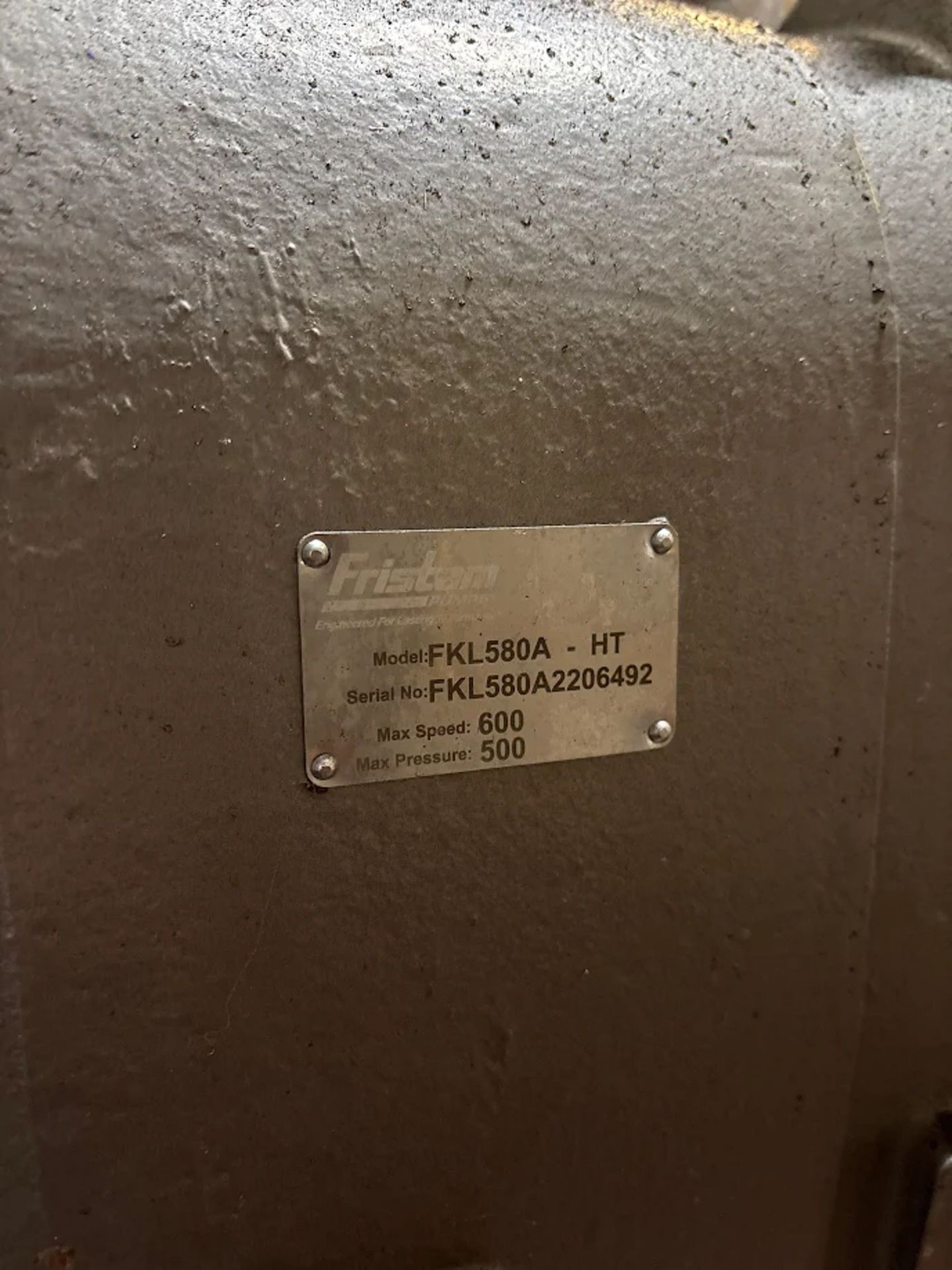 Fristam Model FKL580A-HT Curd Pump, 10 HP, S/N: FKL580A2206492 ...