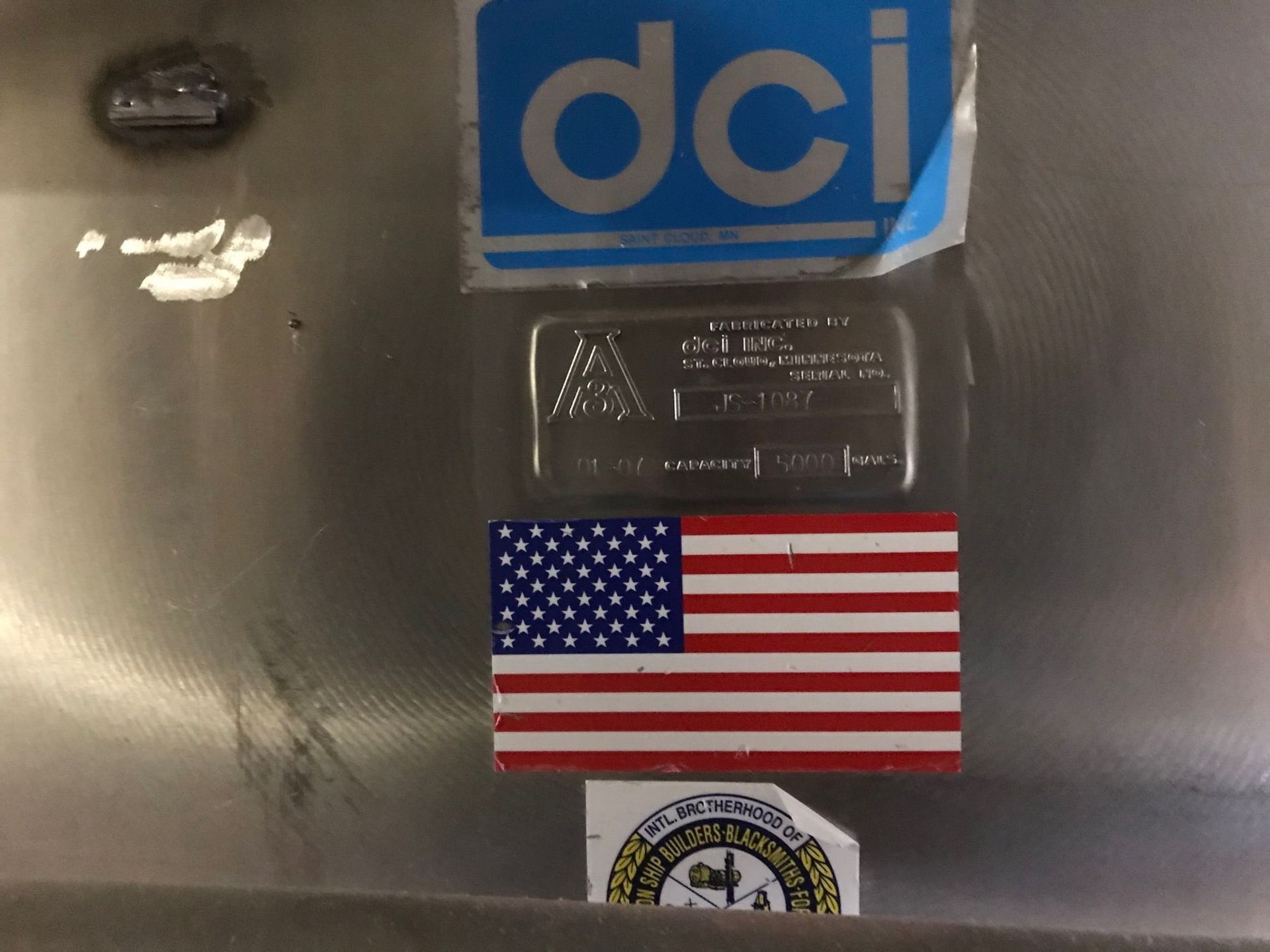 DCI 5,000 Gallon Stainless Steel Front Horizontal Tank, Jacketed ...