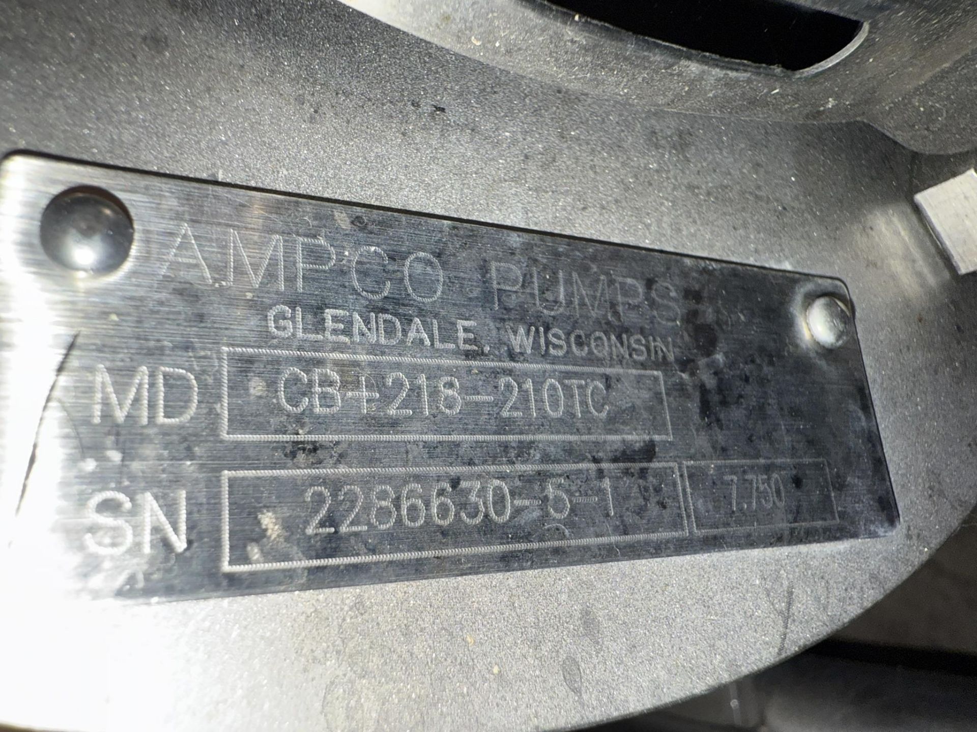 AMPCO Pumps Model CB+218-210TC Stainless Steel Centrifgual Pump with ...