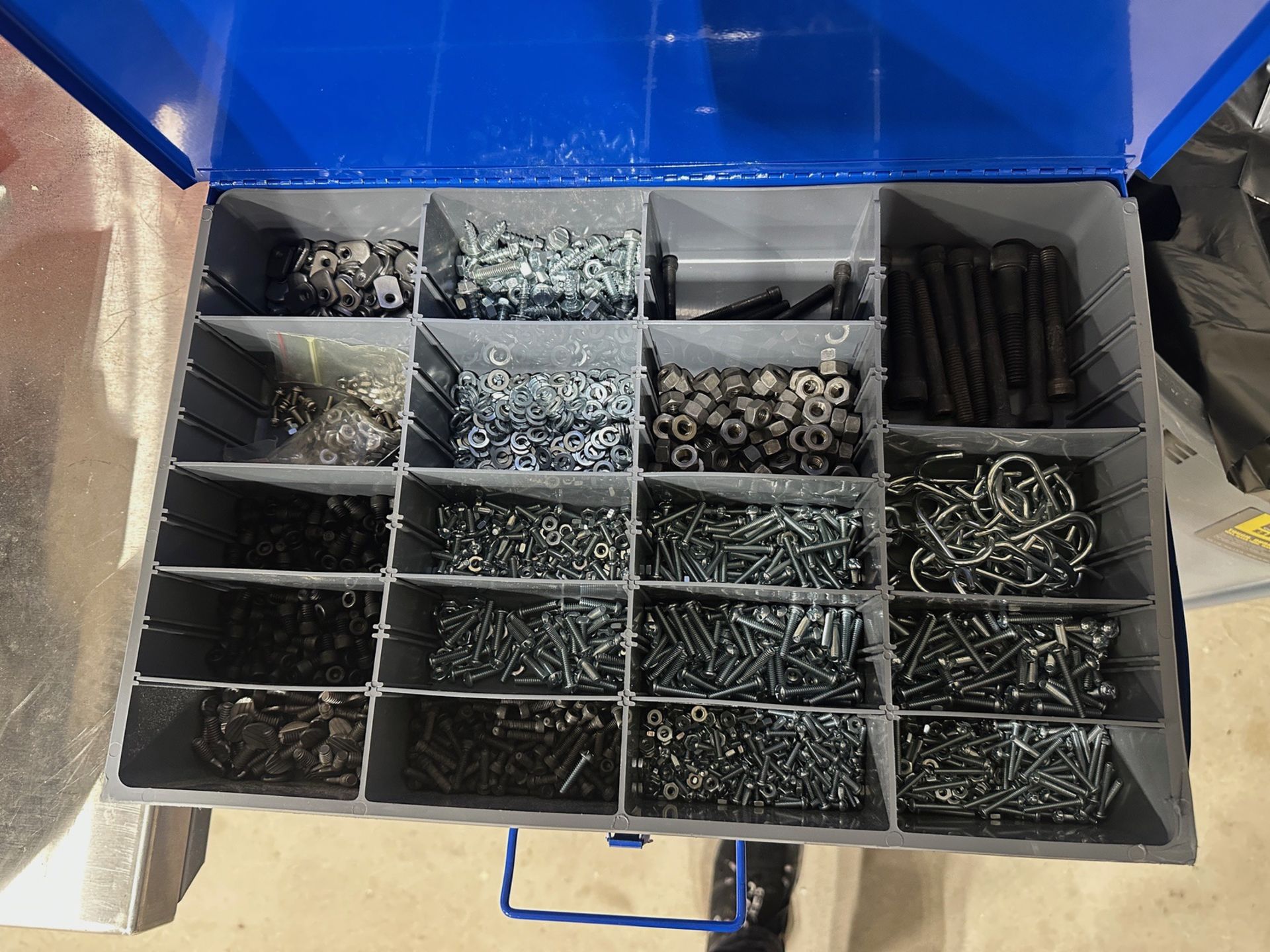 Lot of (2) Fastenal Pigeon Hole Parts Bins with Contents