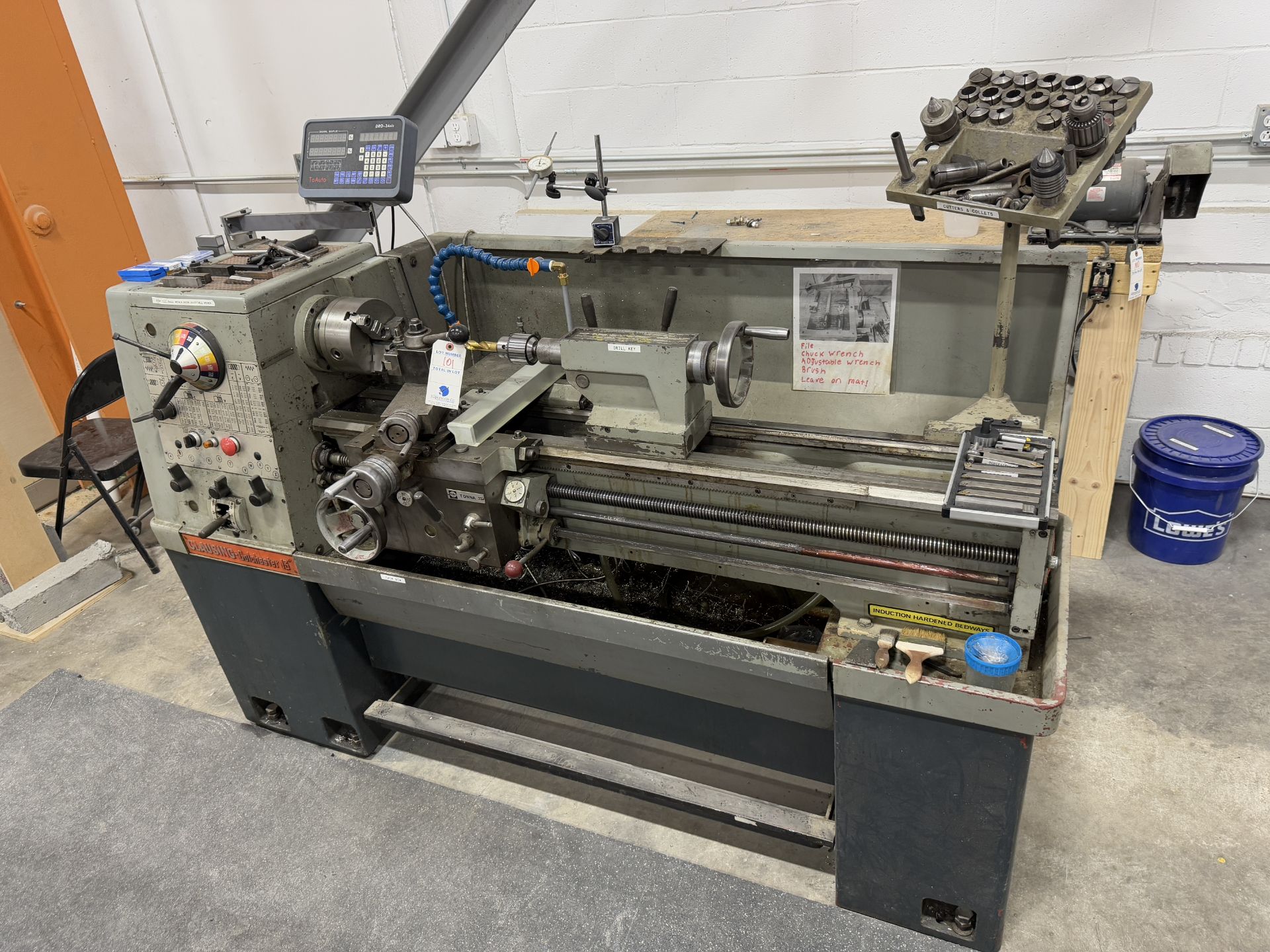 Clausing 13" Lathe w/ Toauto 2 Axis Digital Read Out w/ Tooling and Heads
