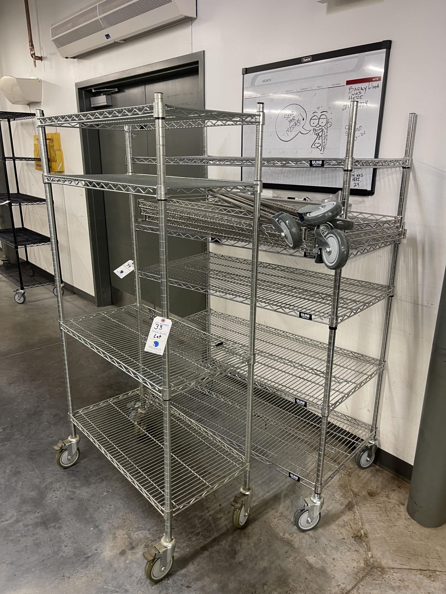 {LOT} (3) Wire Racks, 2 Port Wire Racks, 1 Disassembled