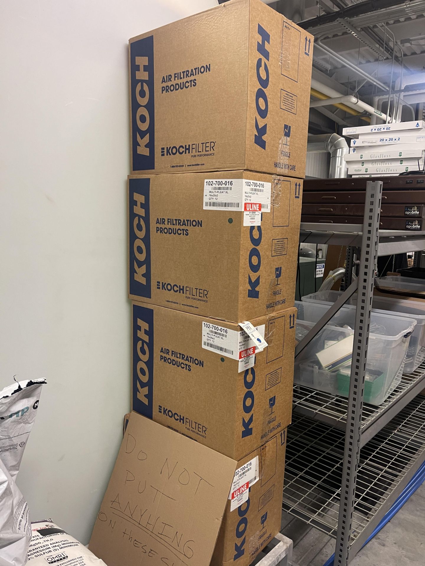 {LOT} {4} Cases Uline Filters