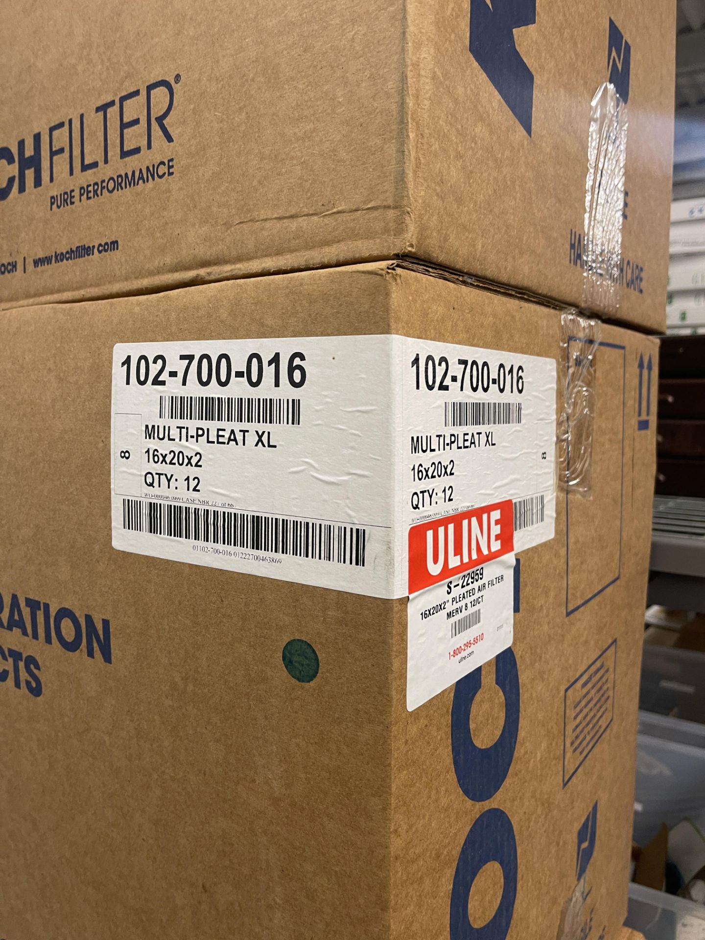 {LOT} {4} Cases Uline Filters