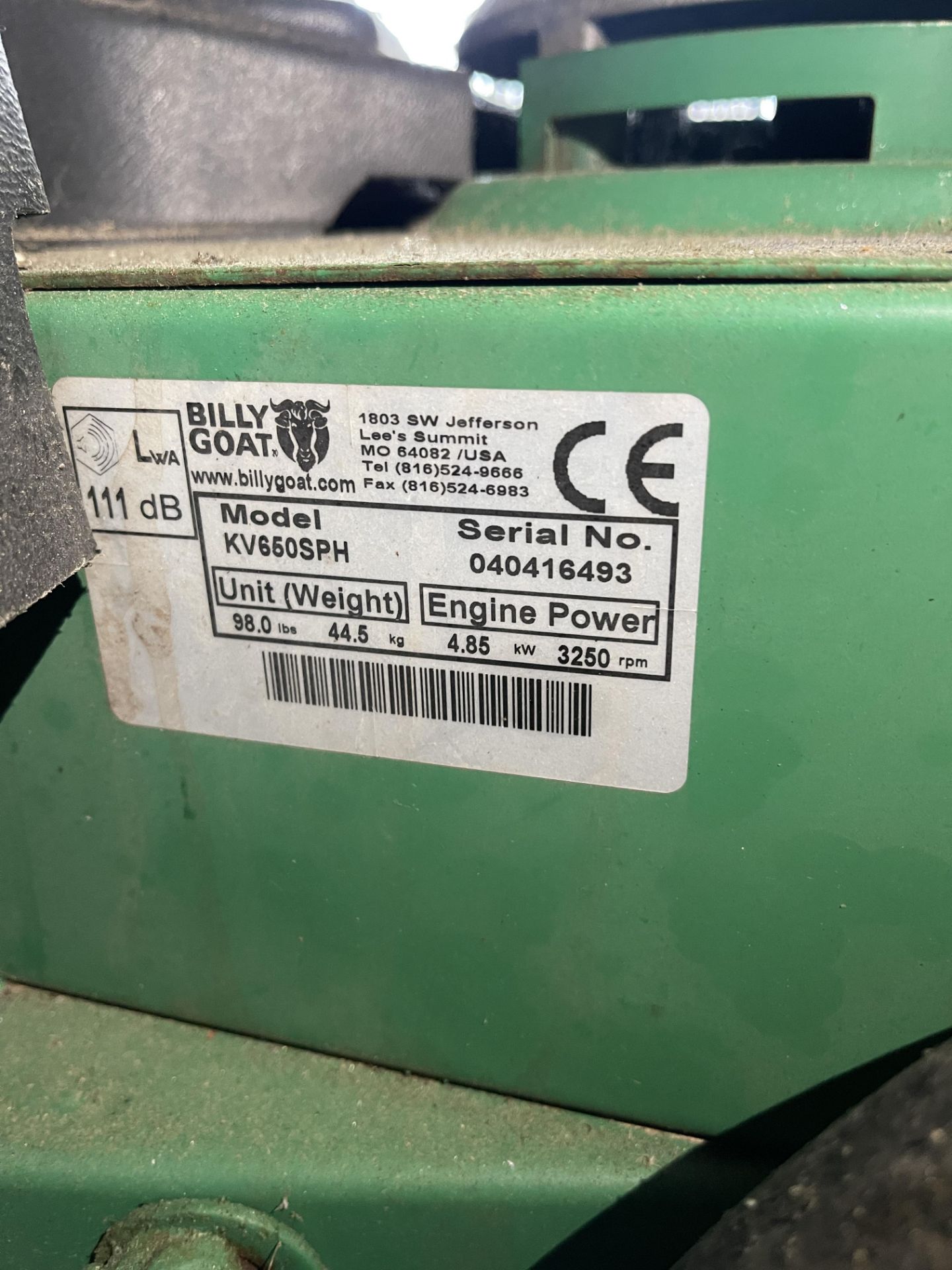 Billy Goat #KV Leaf Vacuum Gas Powered w/Bagger