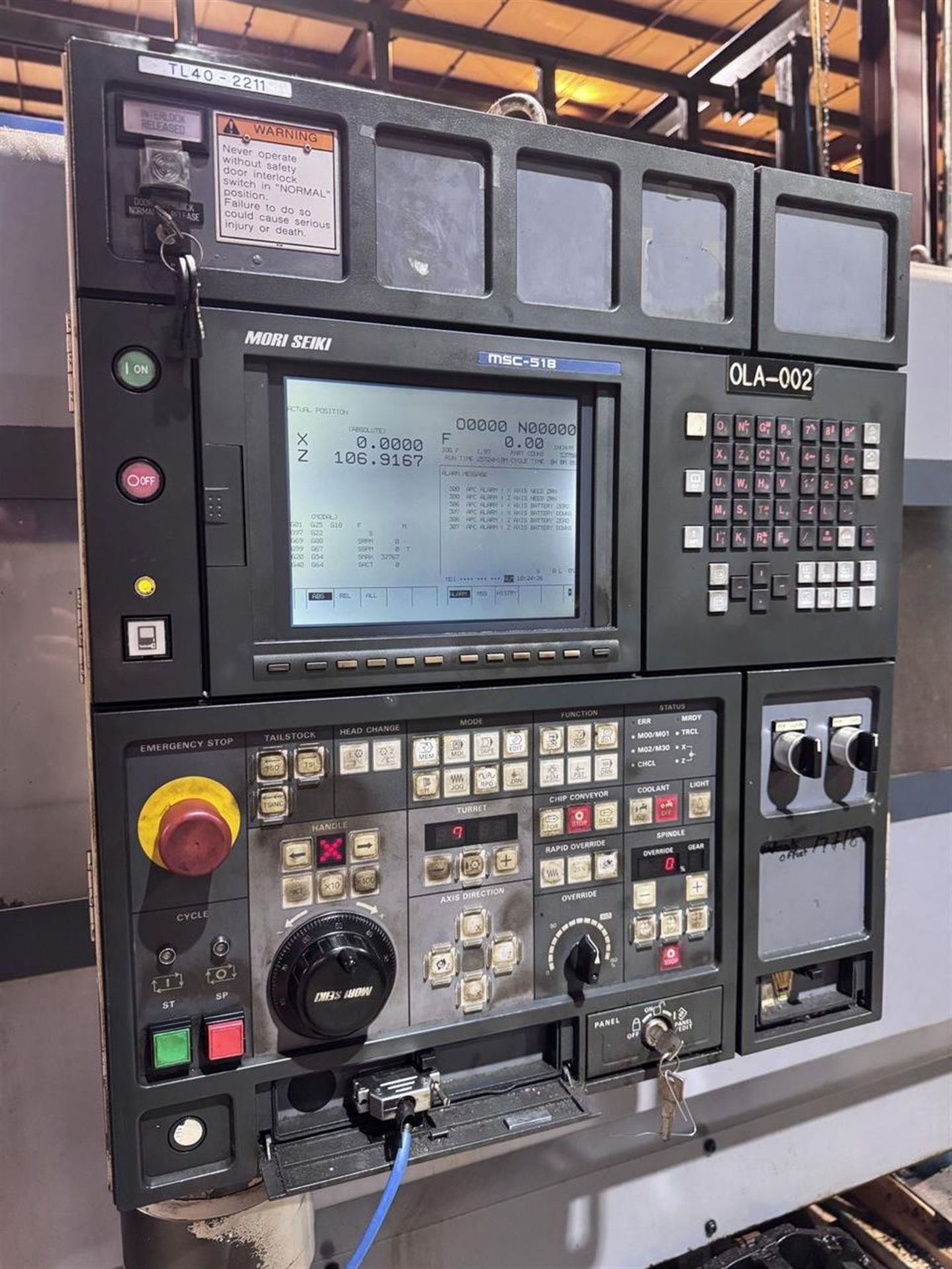MORI SEIKI TL-40B Turning Center, s/n 2211, w/ MSC-518 Control, 24.4 ...