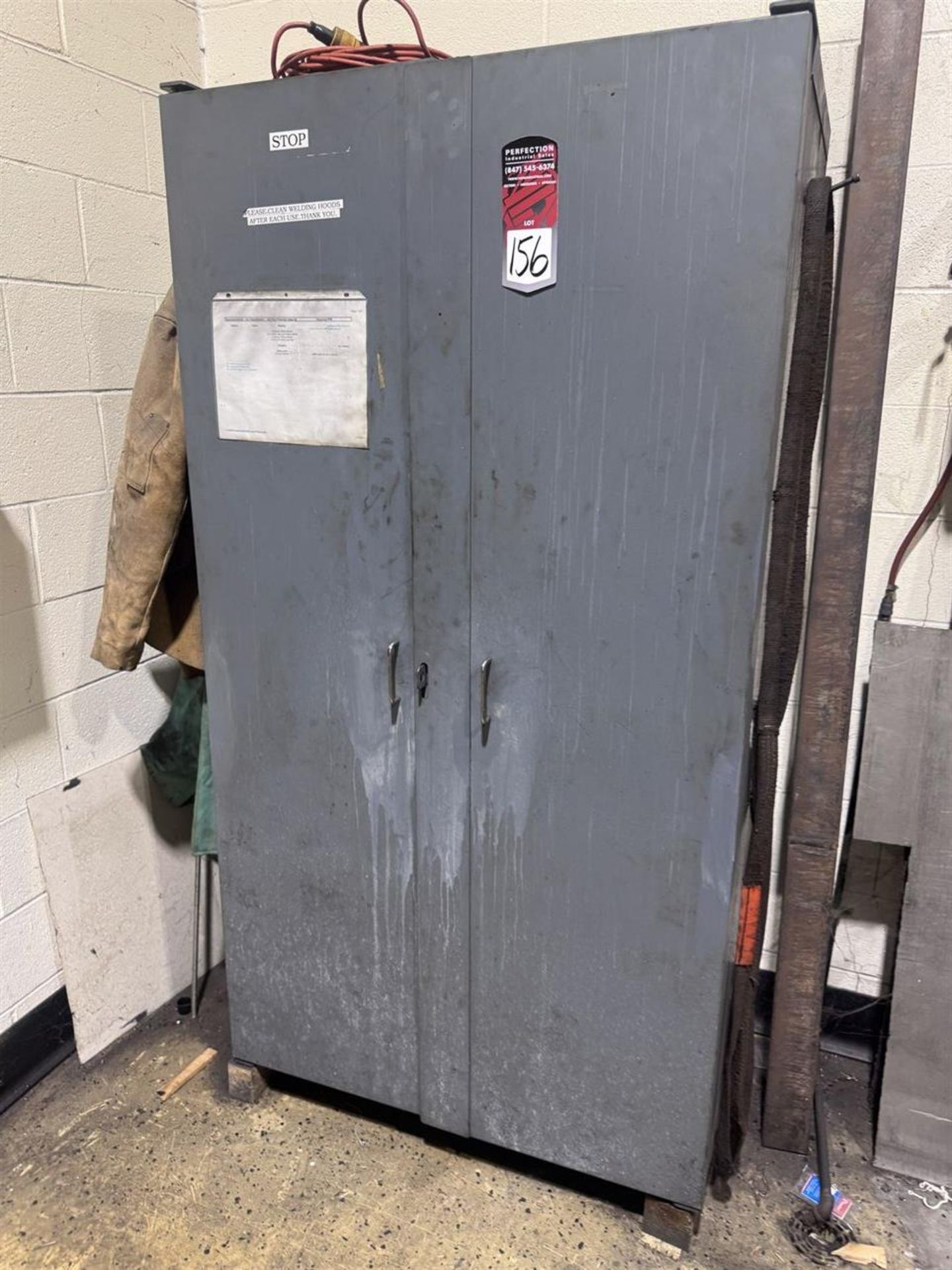 Shop Welding Supply Cabinet w/ Contents Including Welding Helmets, Hose ...