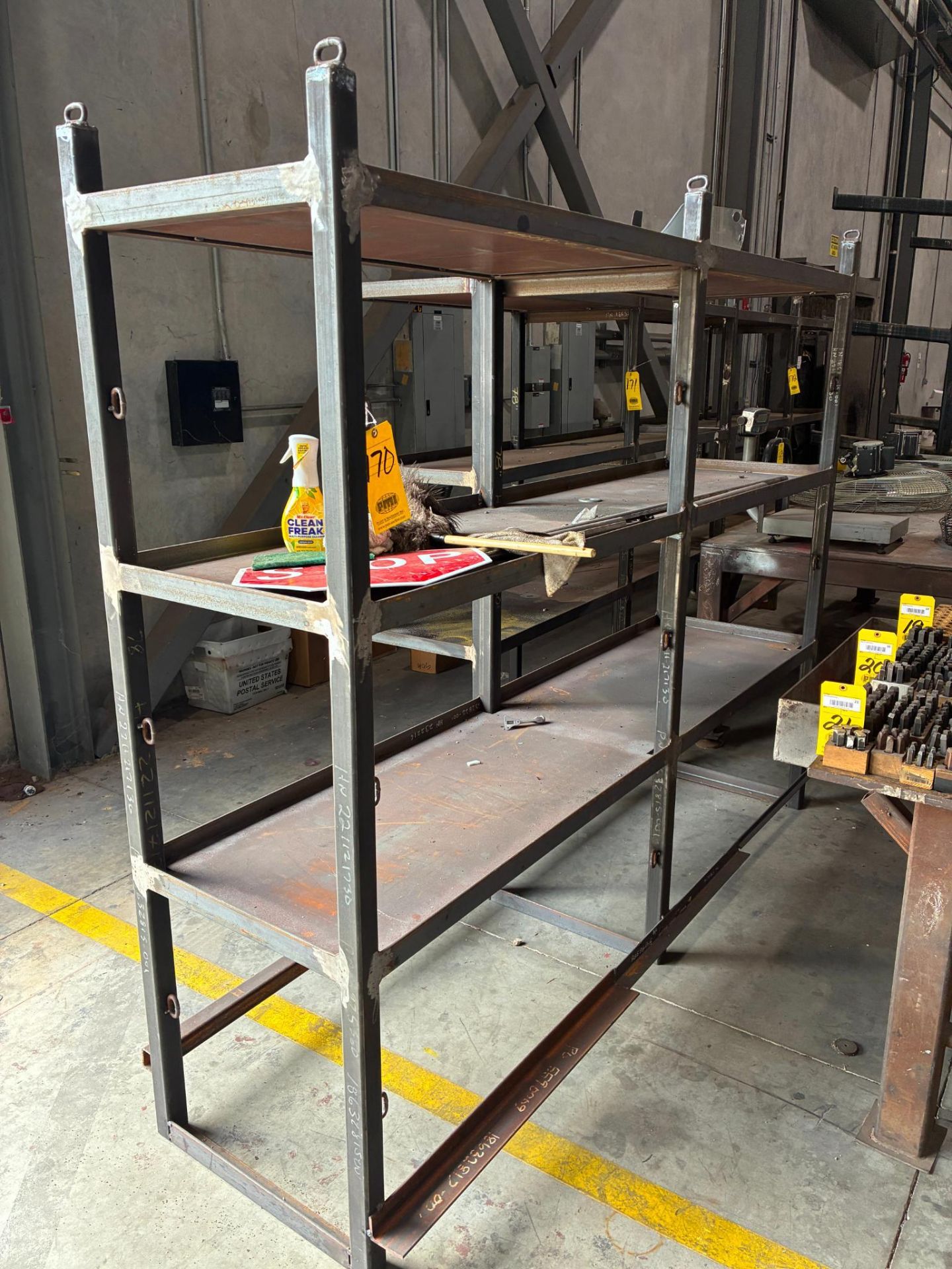 STEEL FABRICATED RACK, approx. 2' x 8' x 8'