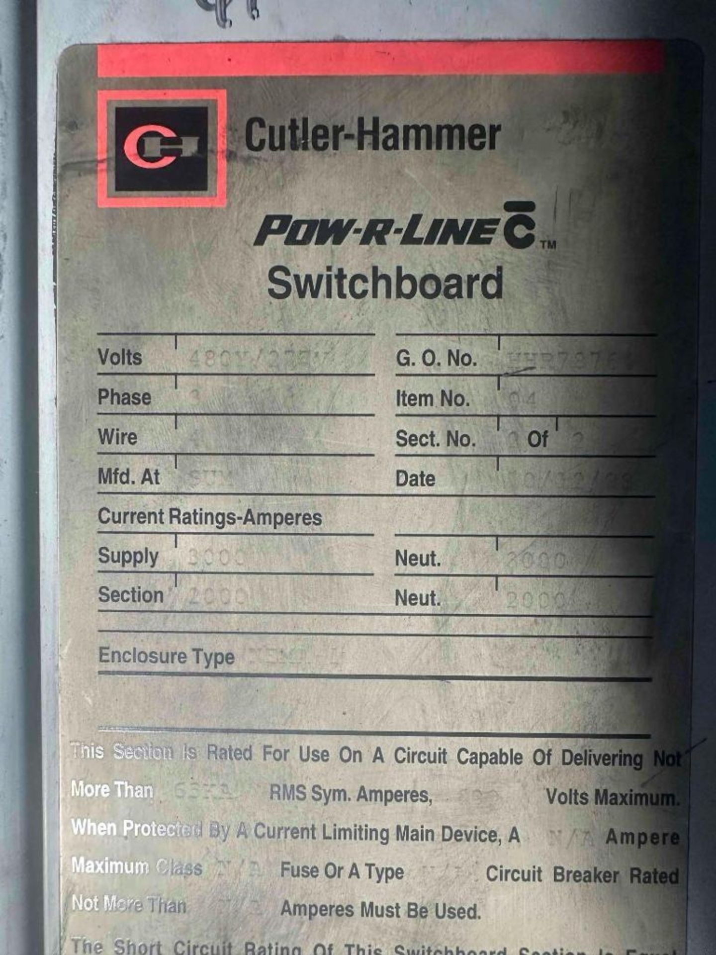 LOT: Switchboards and Soft Starts, Includes (3) 2015 SIEMENS 480Y/277V ...