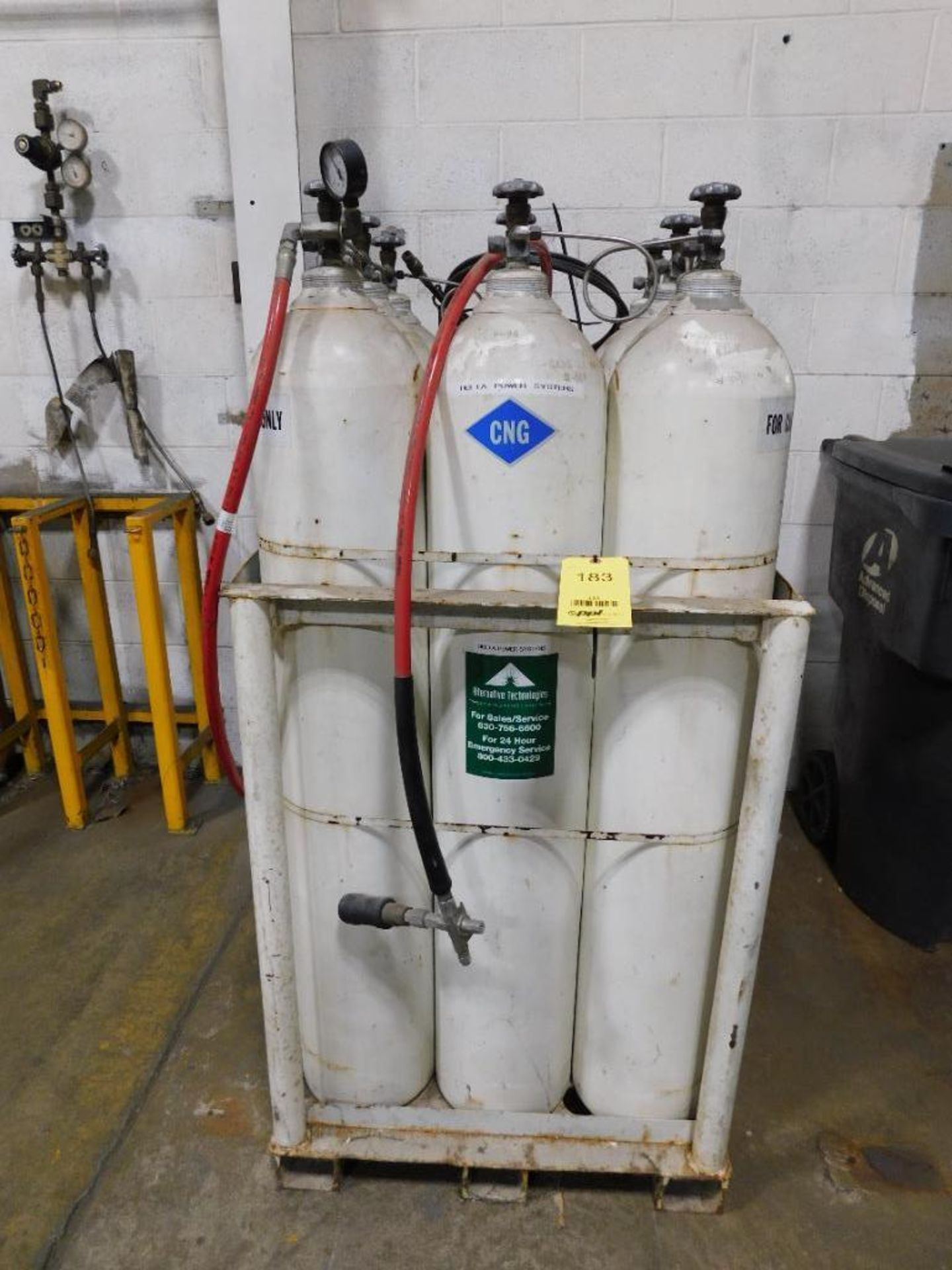LOT: 9-Tank Portable Storage Rack w/Tanks