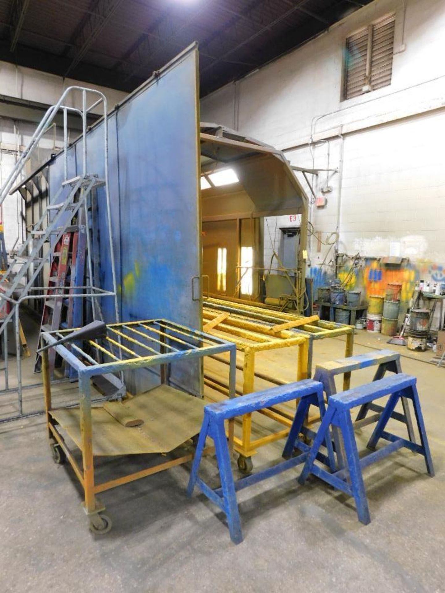LOT: Paint Booth, Graco Triton Sprayer, Electric Hoist, Trolley Mounted ...