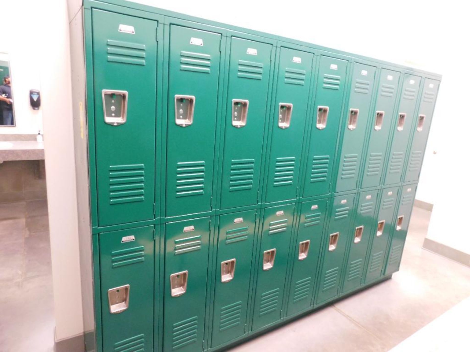LOT: (48) Penco Products Employee Lockers, (1) Wood Top Bench, (1 ...
