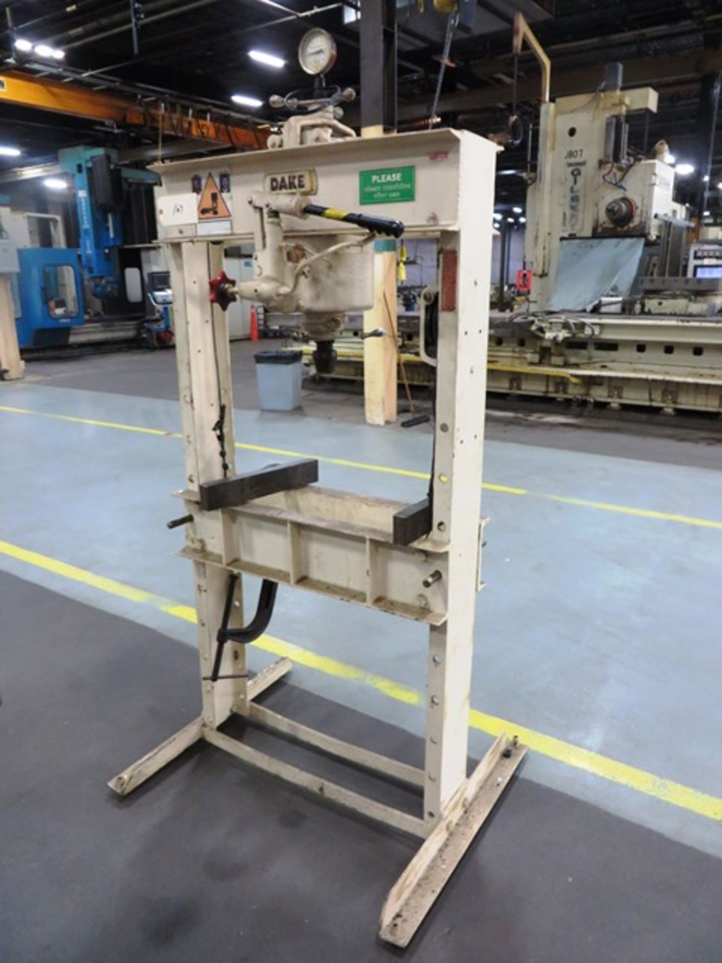 Dake 50H 50-Ton Hydraulic H-Frame Shop Press with 32" Between Uprights ...
