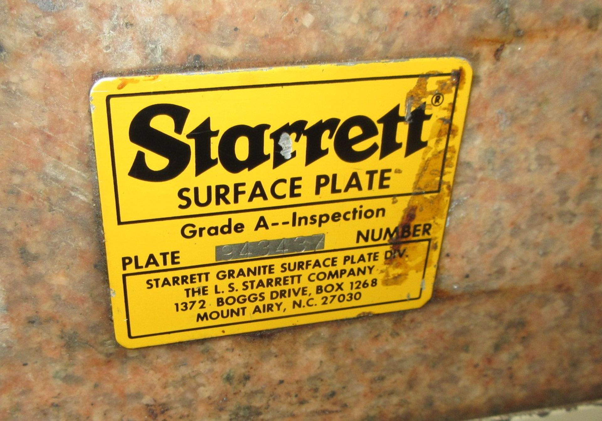 Starrett 24" x 36" Granite Surface Plate, w/ Cabinet