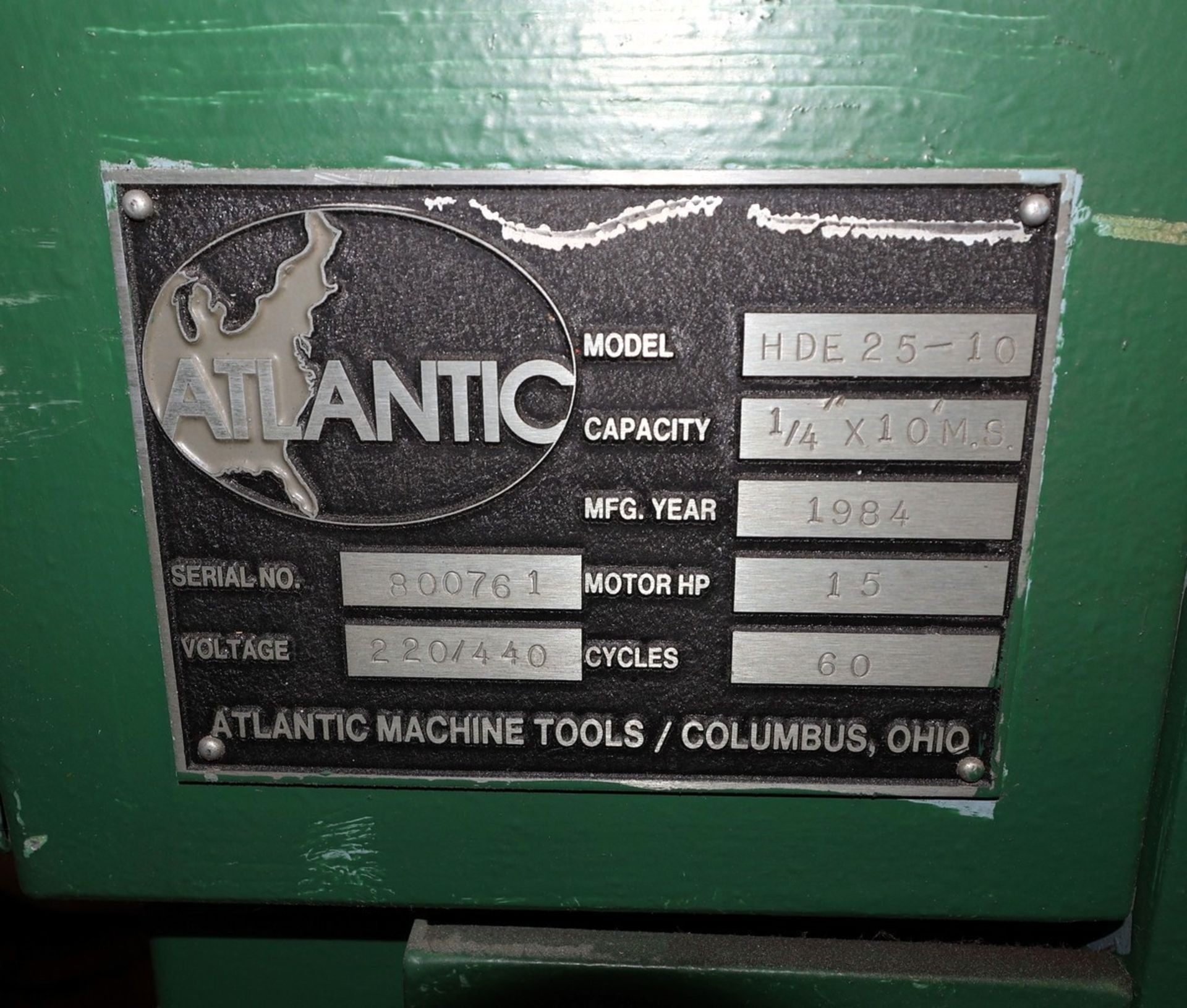 Atlantic HDE-25-10 Hydraulic Shear, w/ 10' x 1/4" Capacity, 29-1/2 ...