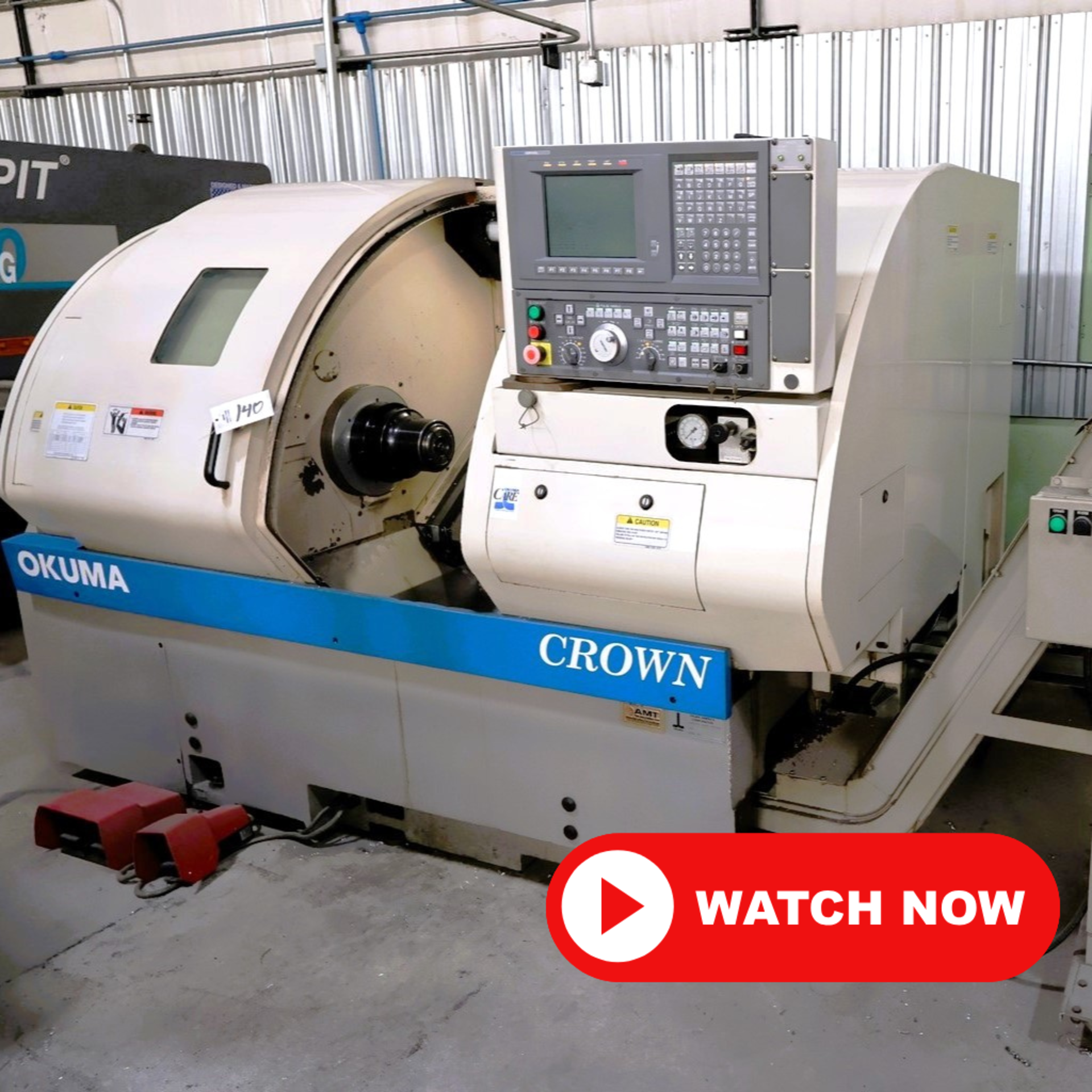 Okuma Crown 762S-BB Big Bore CNC Lathe, w/ 21.65" Swing Over Bed, 15.75 ...