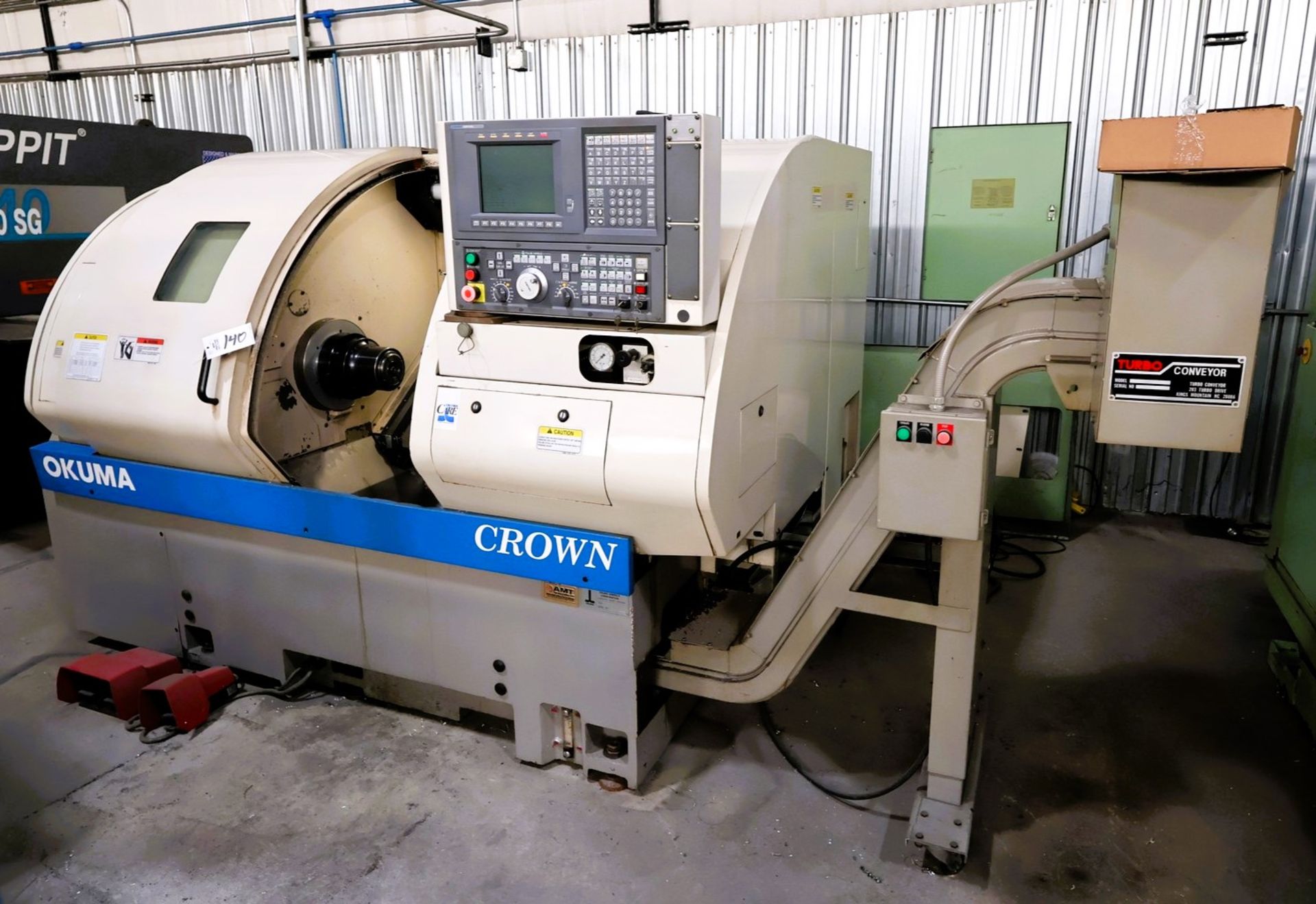 Okuma Crown 762S-BB Big Bore CNC Lathe, w/ 21.65" Swing Over Bed, 15.75 ...