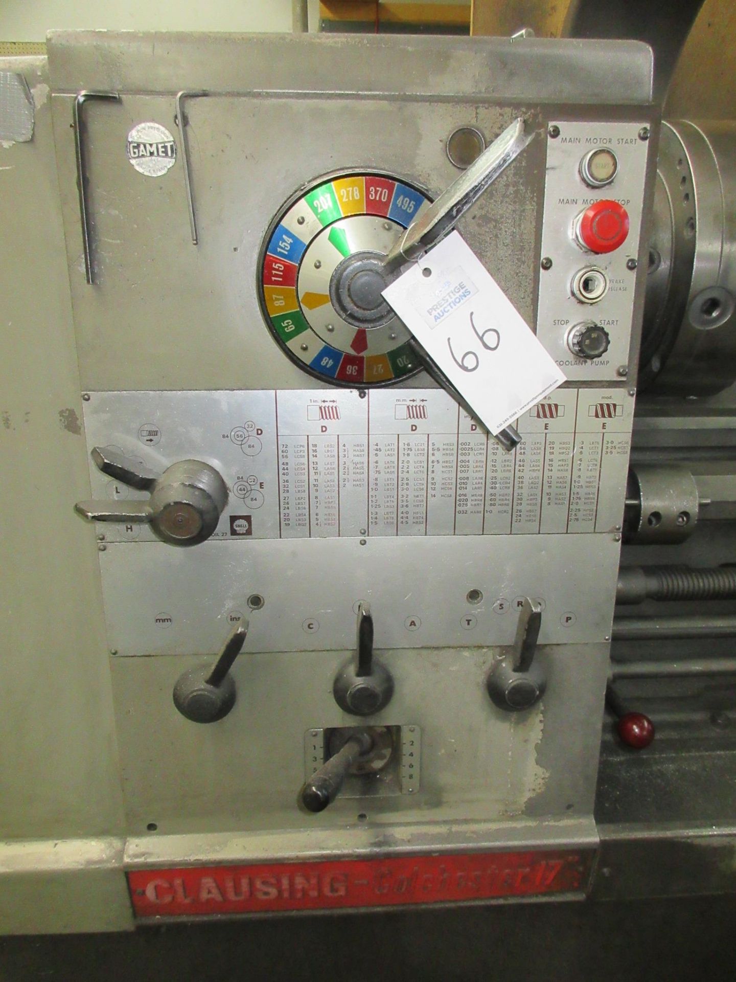 Clausing Colchester Model 17" Gap Bed Engine Lathe,17" Swing, 10.5 ...