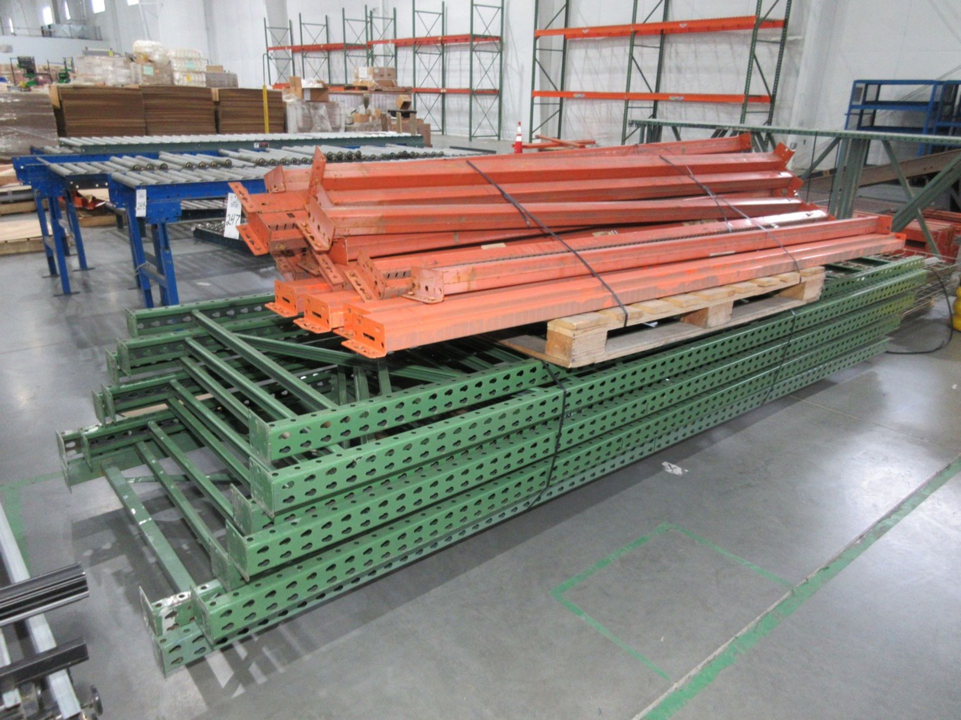 Lot of Disassembled Pallet Racking. Approx. (22) 12'x42" Uprights, (130 ...
