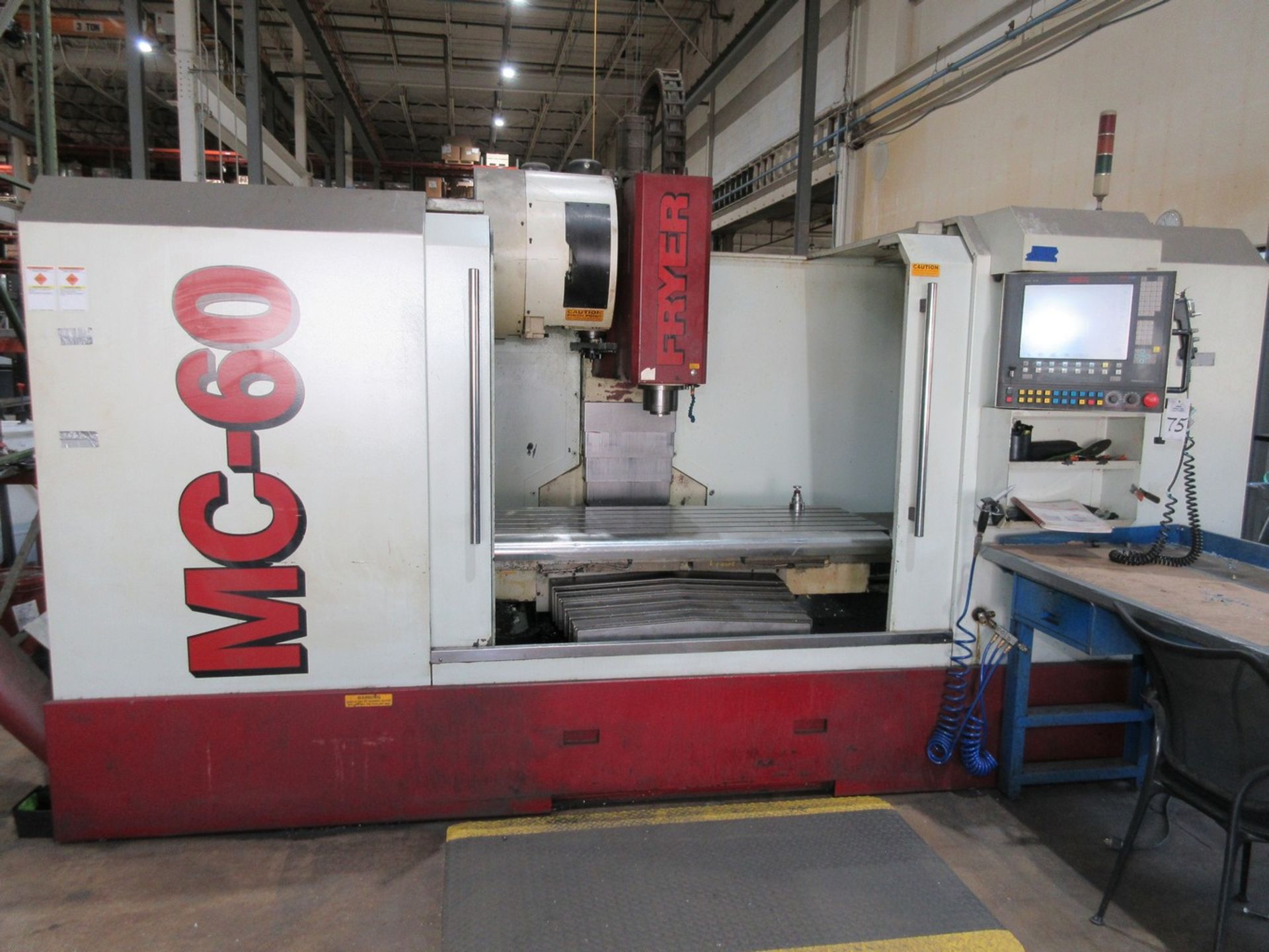 Fryer MC-60 CNC Vertical Milling Machine, 67"x23-5/8" T-Slotted Table ...