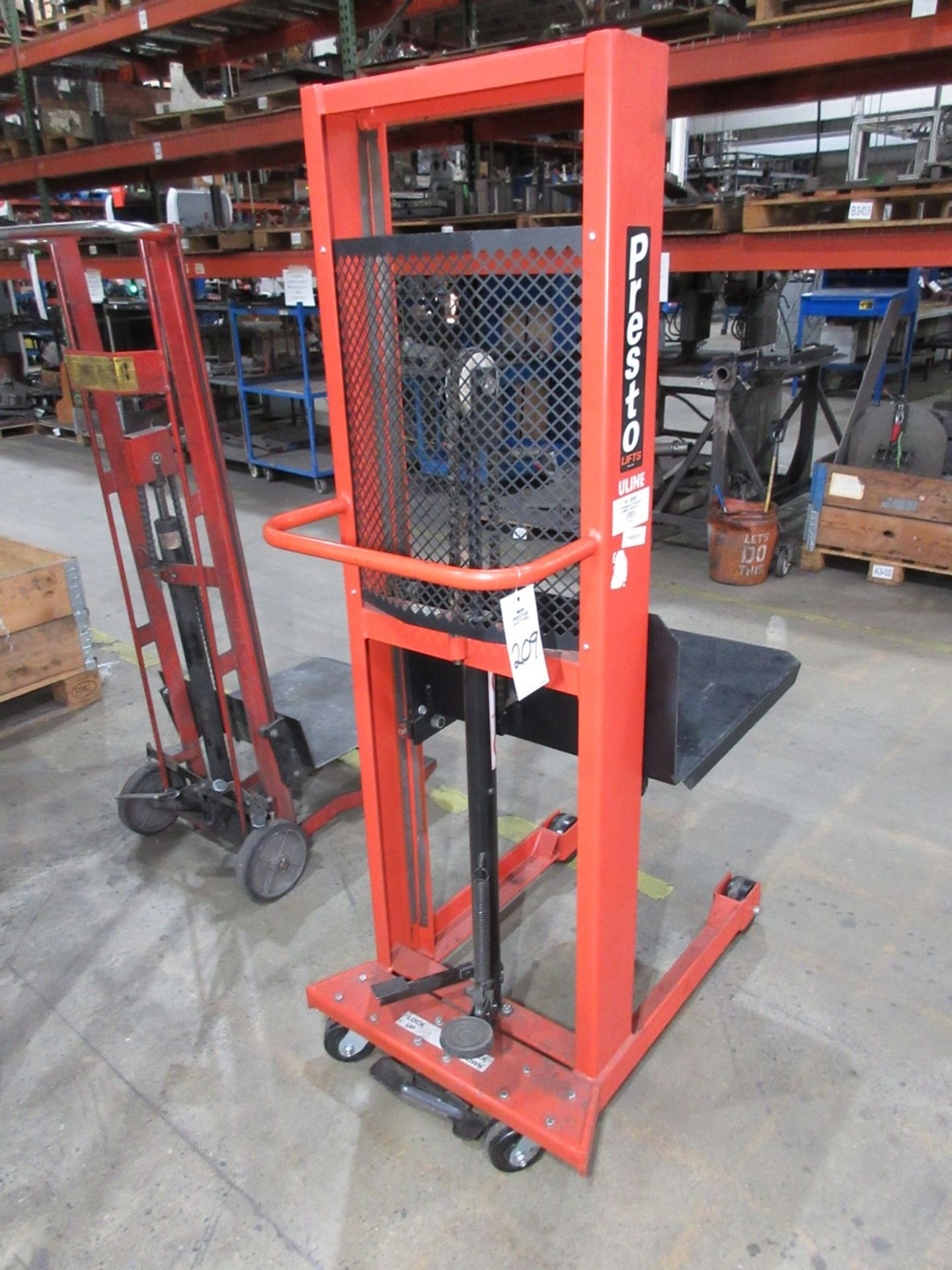 2022 Presto M152 U-Line 1000-Lb. Walk-Behind Stacker, 24"x24" Platform ...