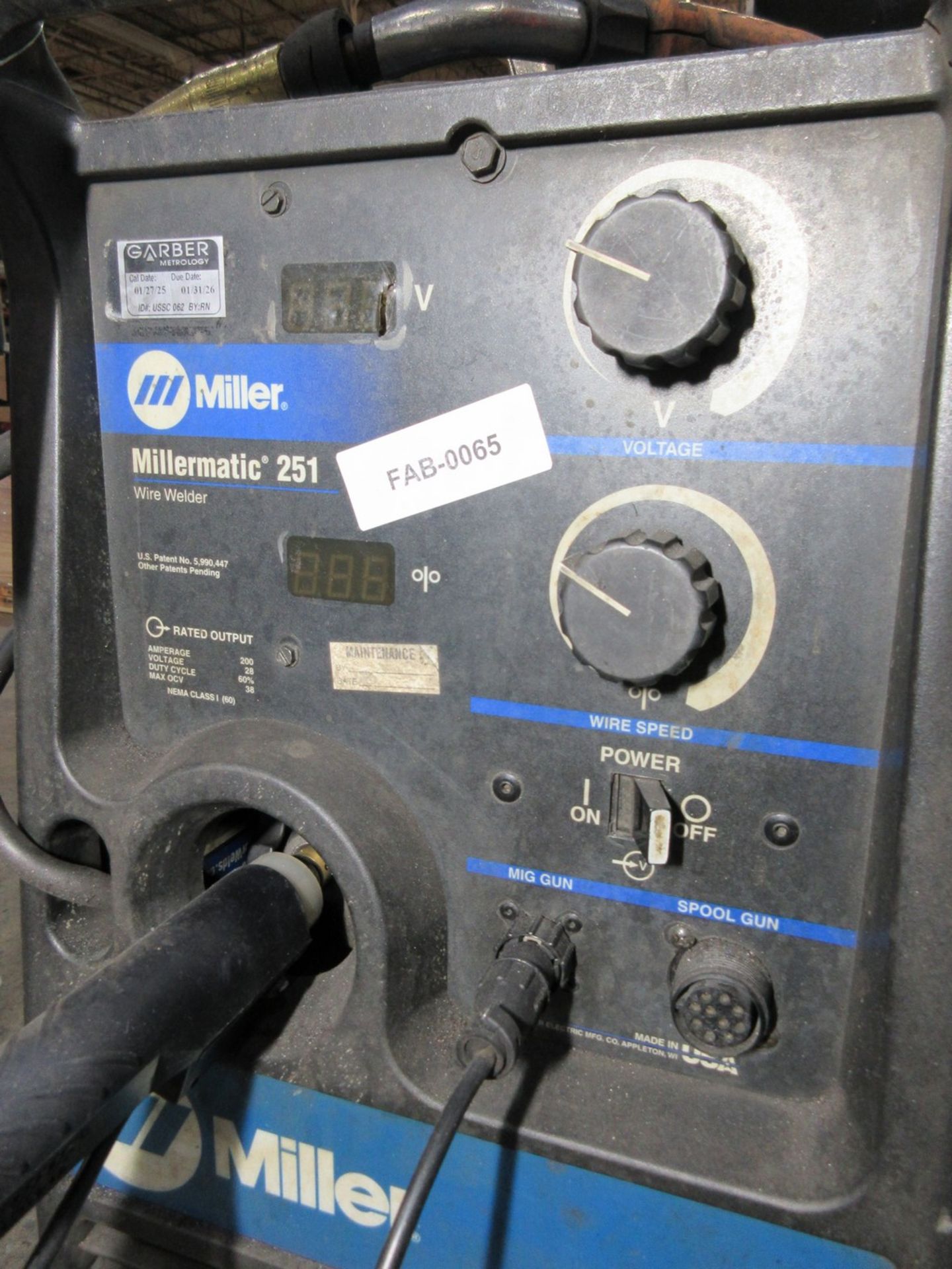 Miller Millermatic 251 Wire Welder, 200A 28V 60% Duty Cycle 38 Max OCV ...