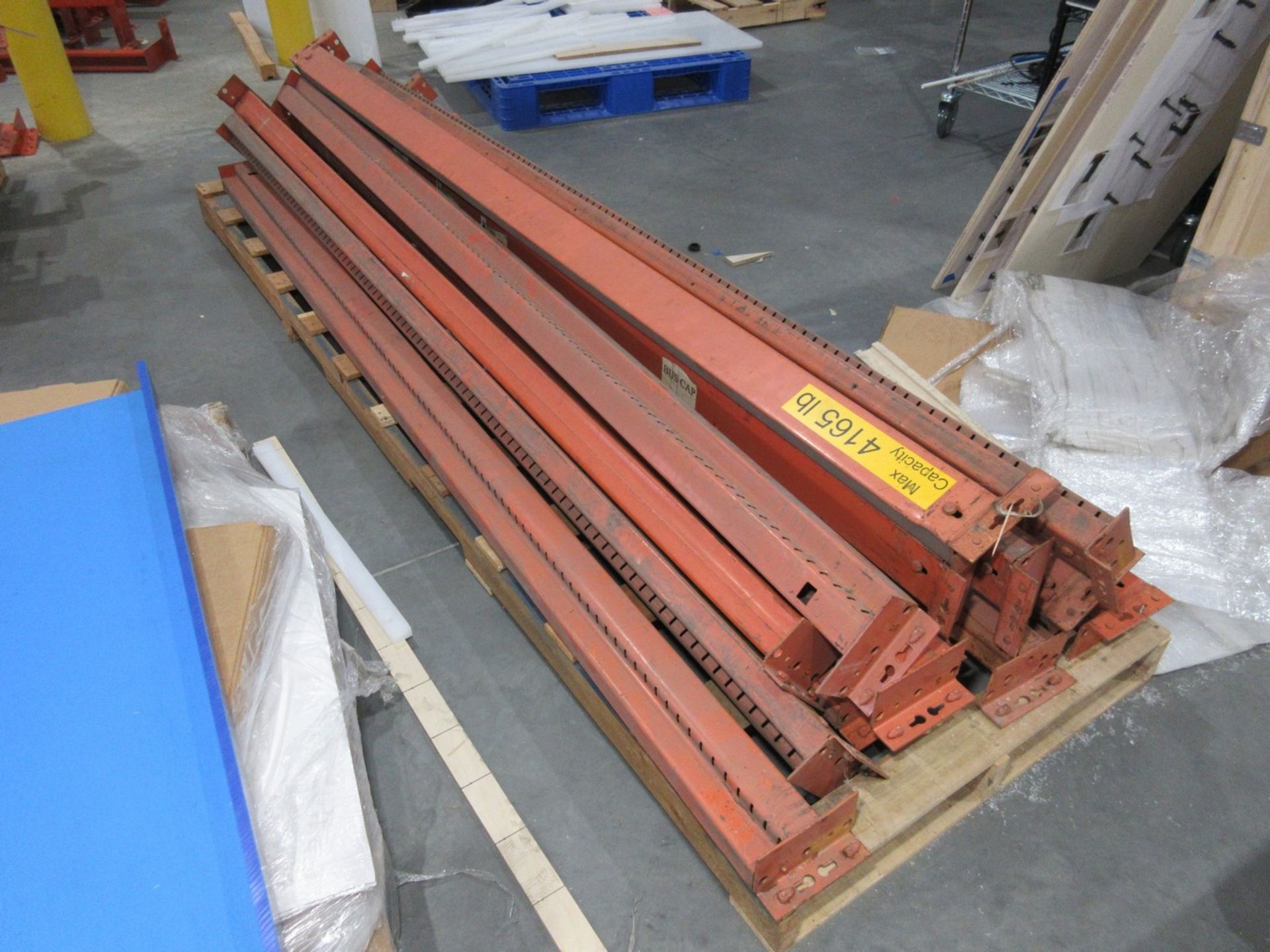 Lot of Disassembled Pallet Racking. Approx. (22) 12'x42" Uprights, (130 ...