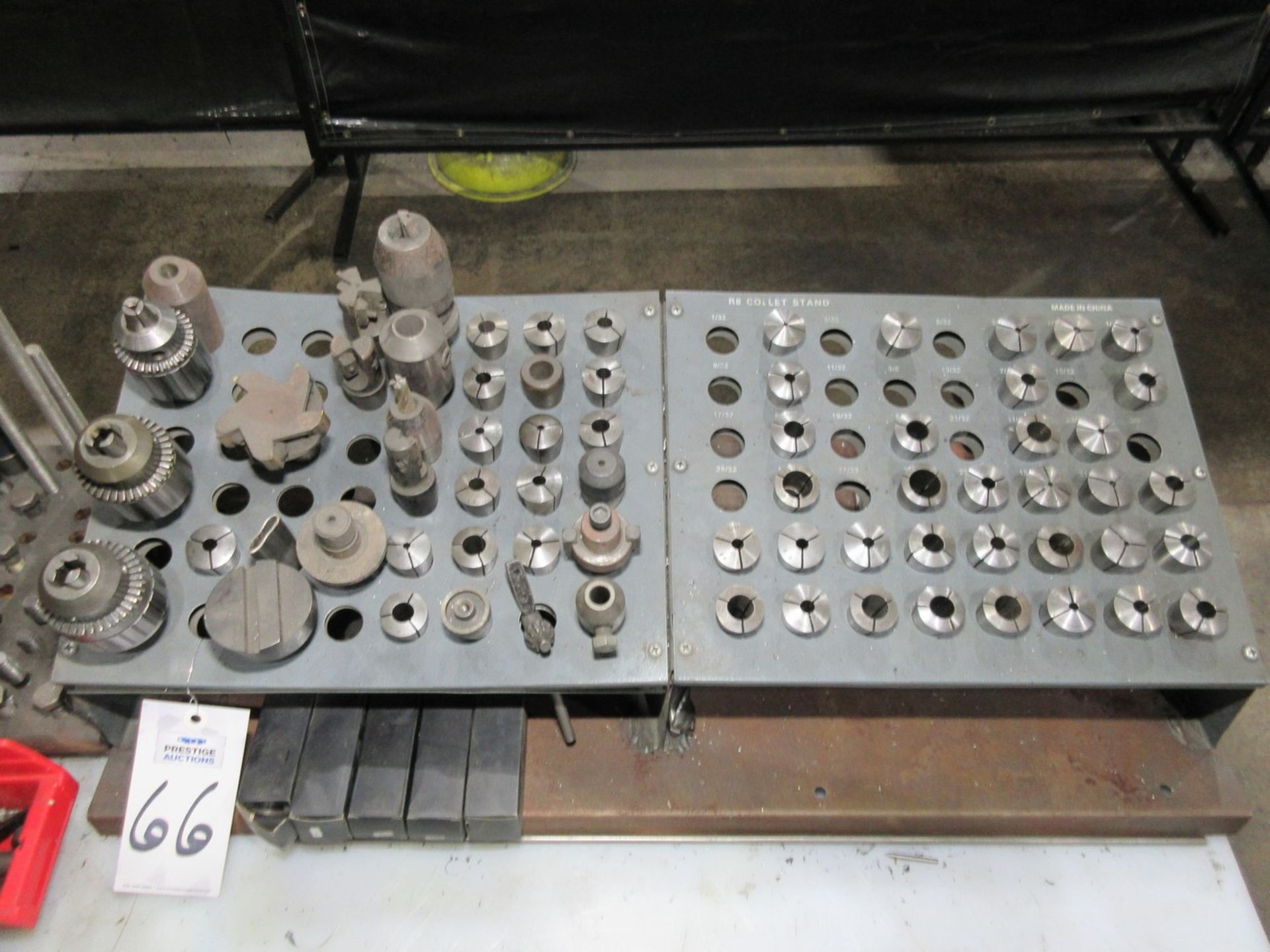 (2) R8 Collet Racks with Misc. R8 Collets, Chucks, and Tooling