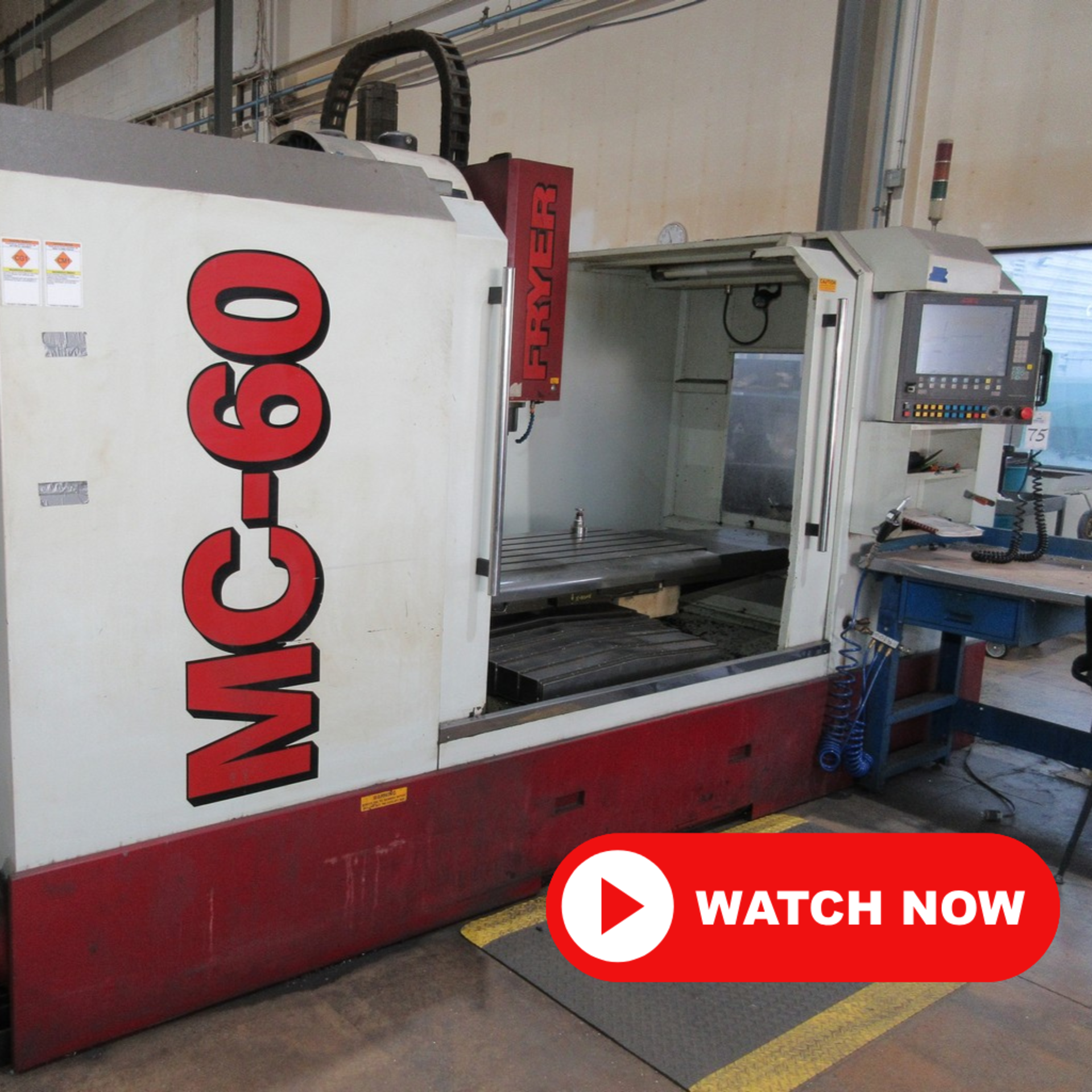 Fryer MC-60 CNC Vertical Milling Machine, 67"x23-5/8" T-Slotted Table ...
