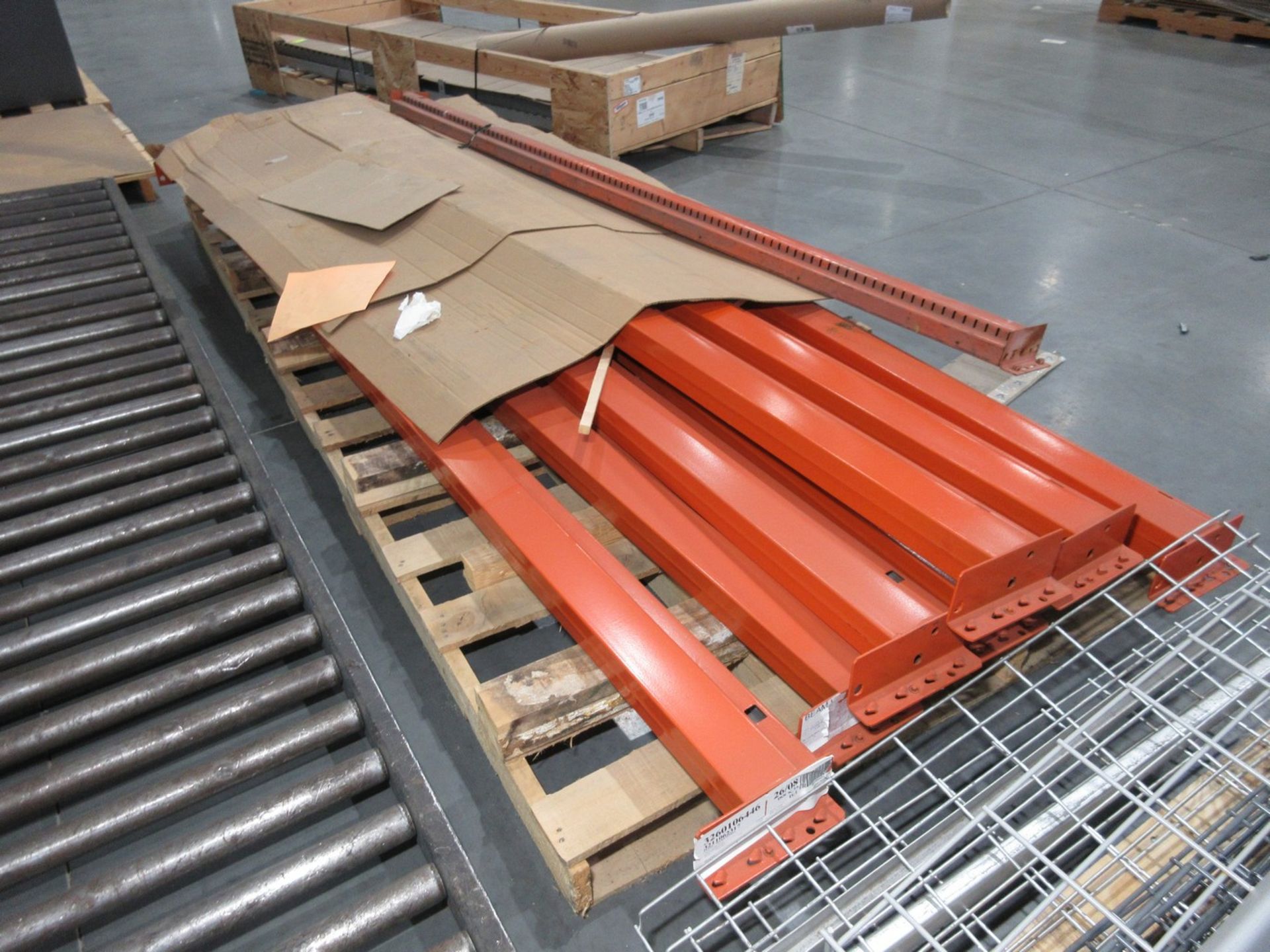 Lot of Disassembled Pallet Racking. Approx. (22) 12'x42" Uprights, (130 ...