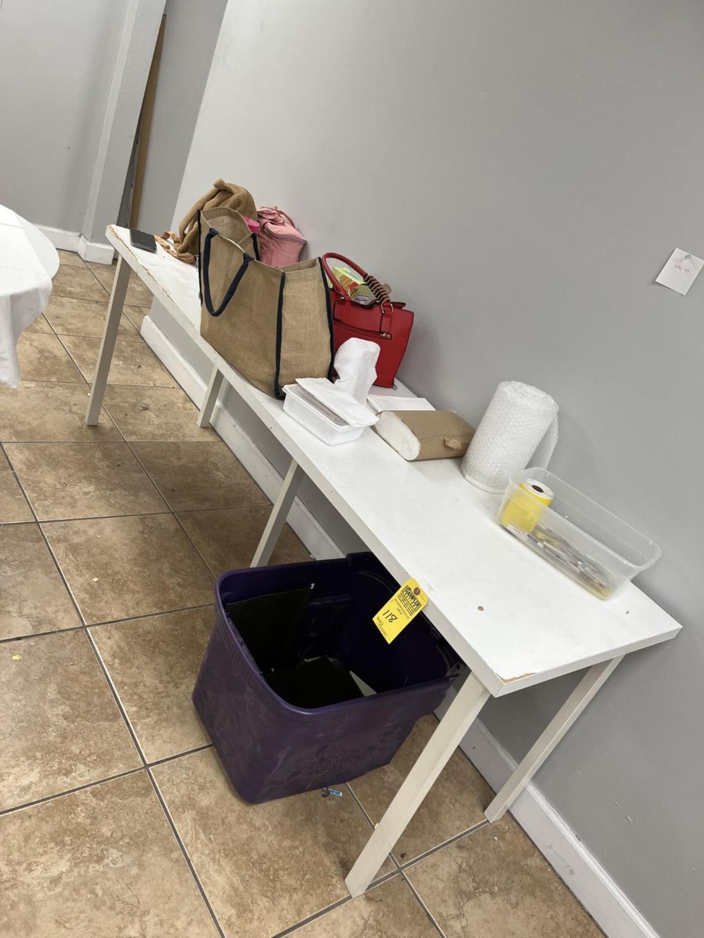 WHITE RECTANGULAR TABLE (DAMAGED)