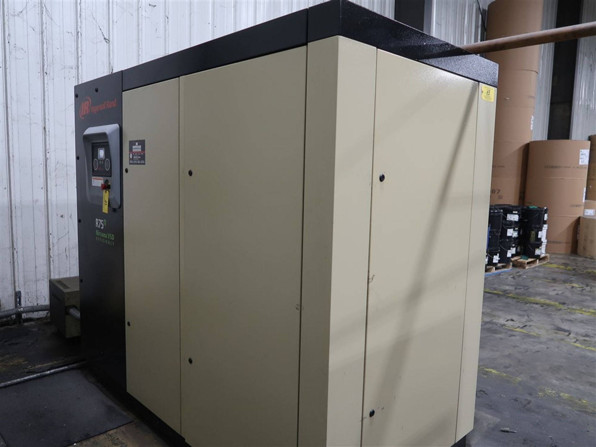 2021 Ingersoll Rand 100 HP Rotary Screw Air Compressor Model R75n-A, S ...