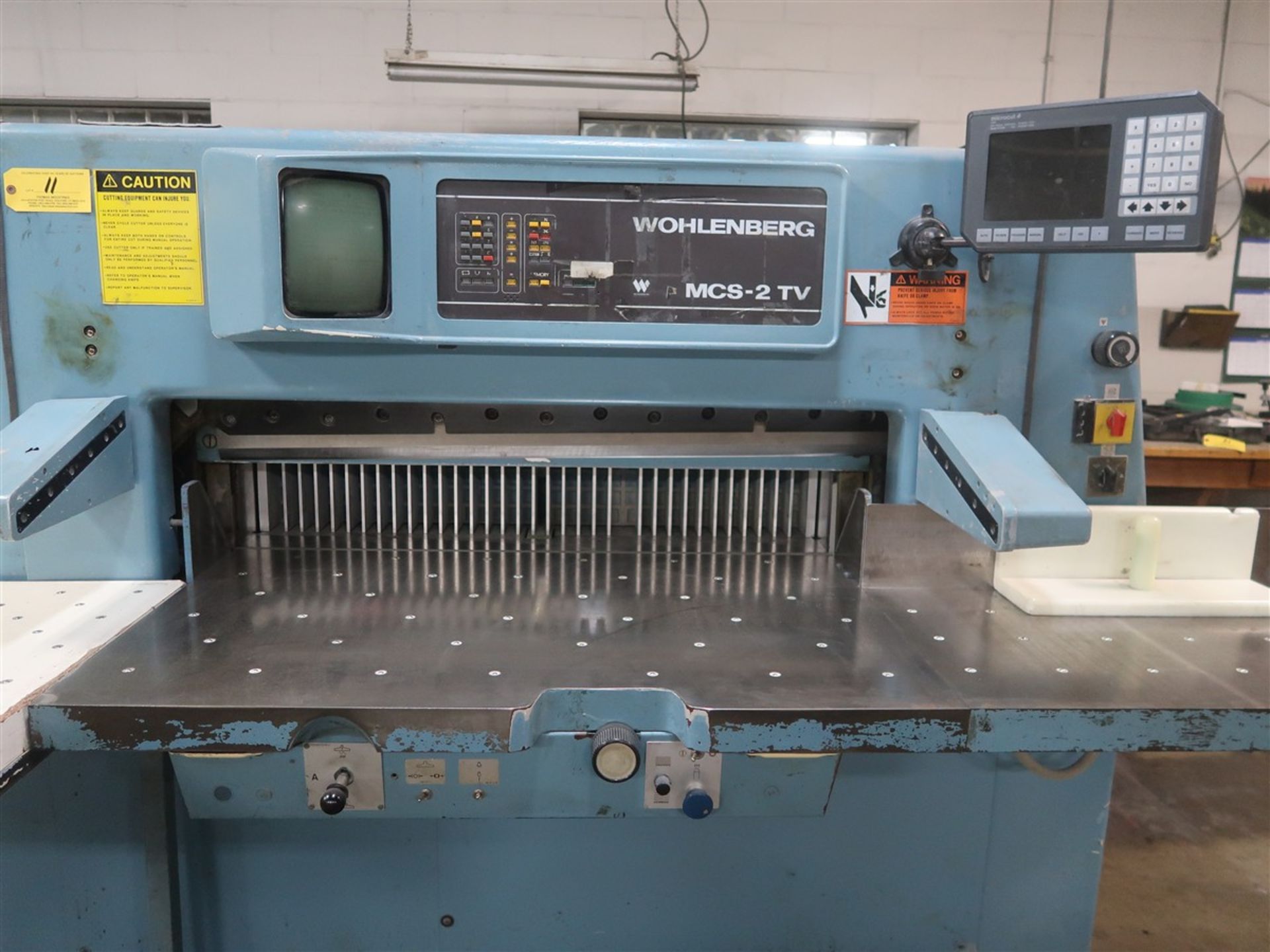 Wohlenberg Model 115 Paper Cutter 45" S/N 3208-007 w/ Air Bed Table and ...