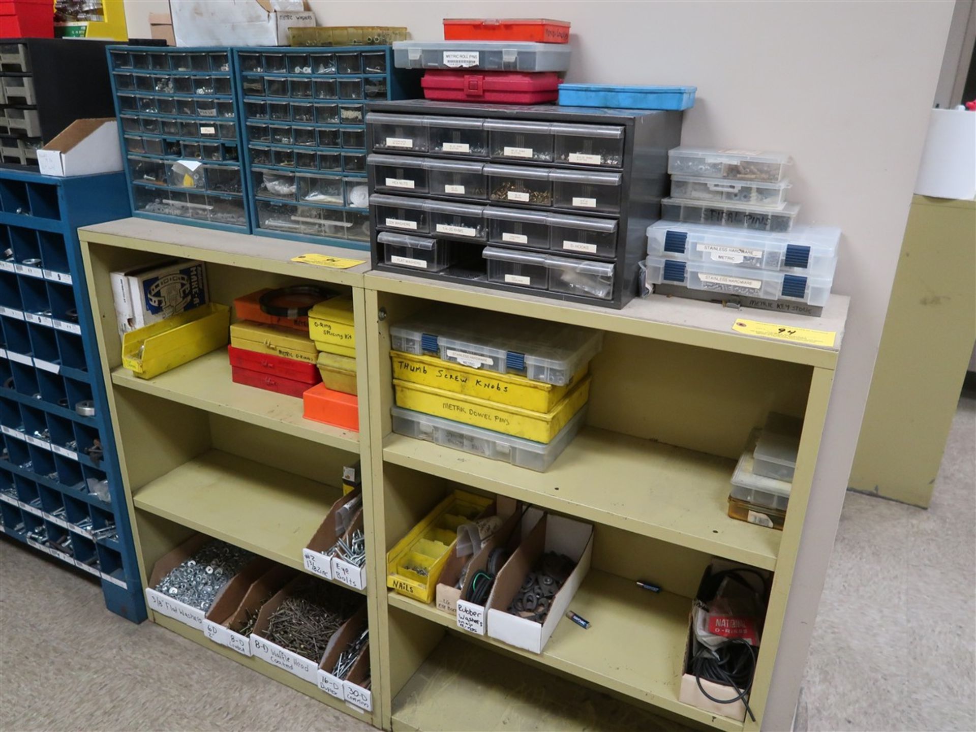 Bowman Parts Cabinets w/ Contents Including: Nuts, Bolts, Screws ...