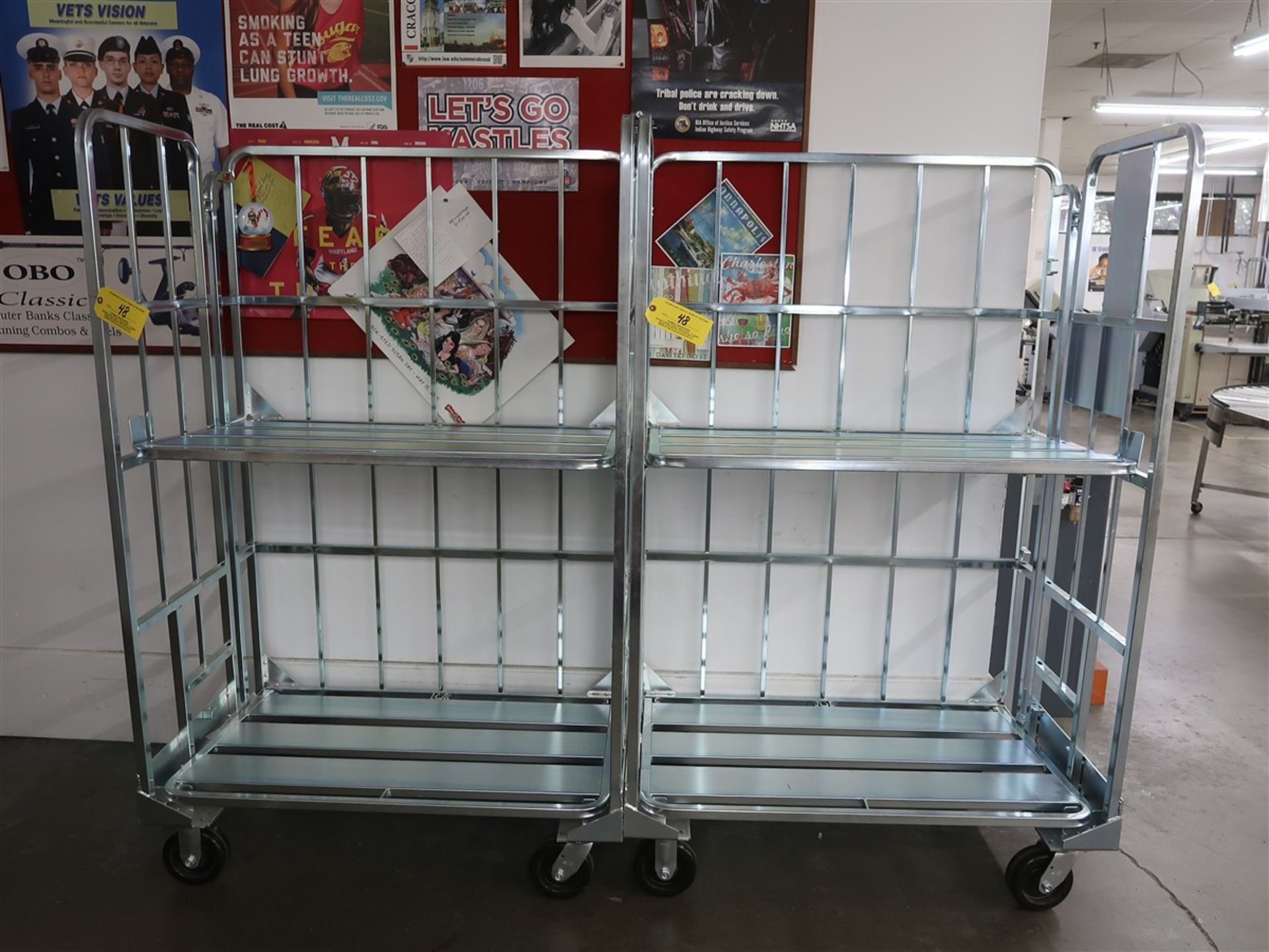(2) Uline Mail Carts 2,000 Lb Capacity