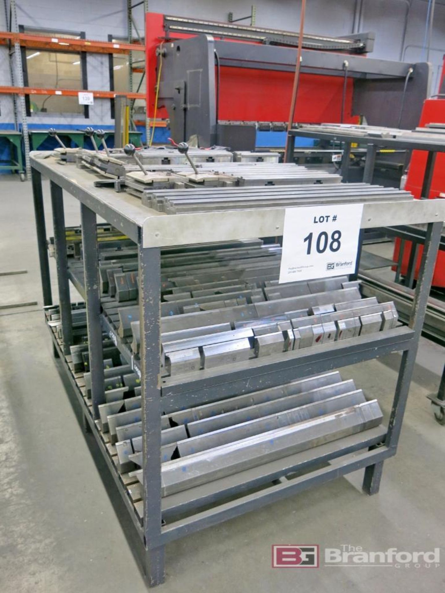 Heavy Duty Steel Press Brake Die Cart w/ Press Brake Dies & Tooling