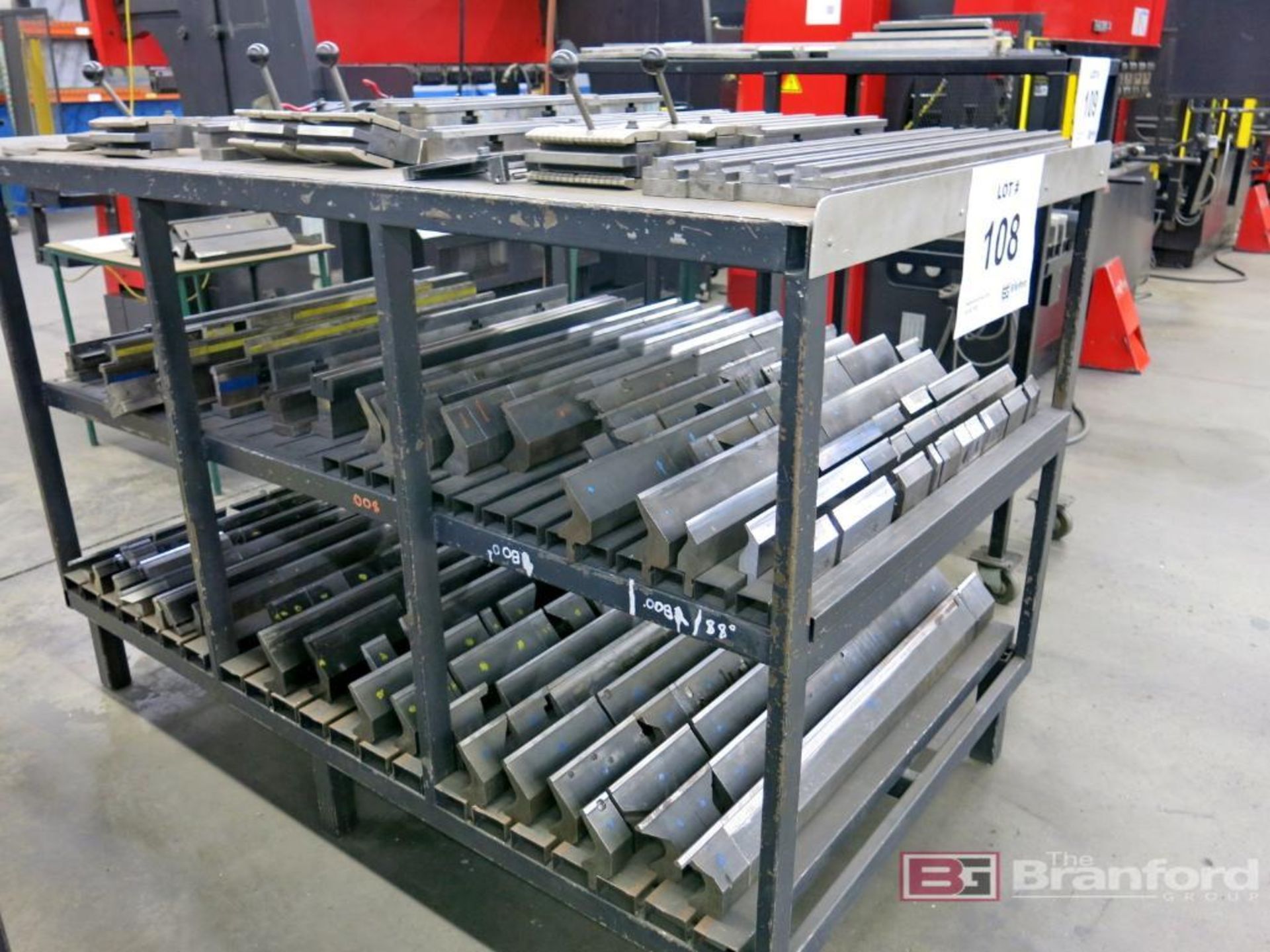Heavy Duty Steel Press Brake Die Cart w/ Press Brake Dies & Tooling