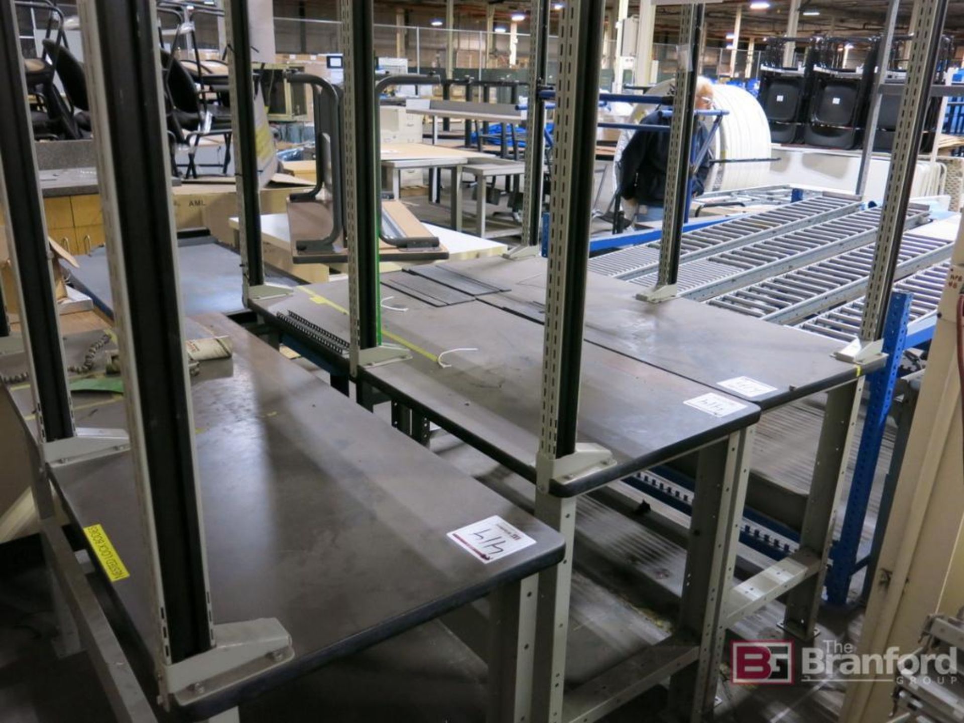 (3) 60 x 24" Heavy Duty Steel Frame Wood Top Work Benches w/ Back Clip ...