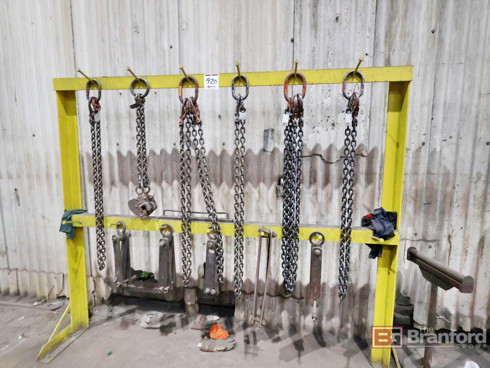Rigging Rack, w/ Lifting Chains & Sheet Lifters