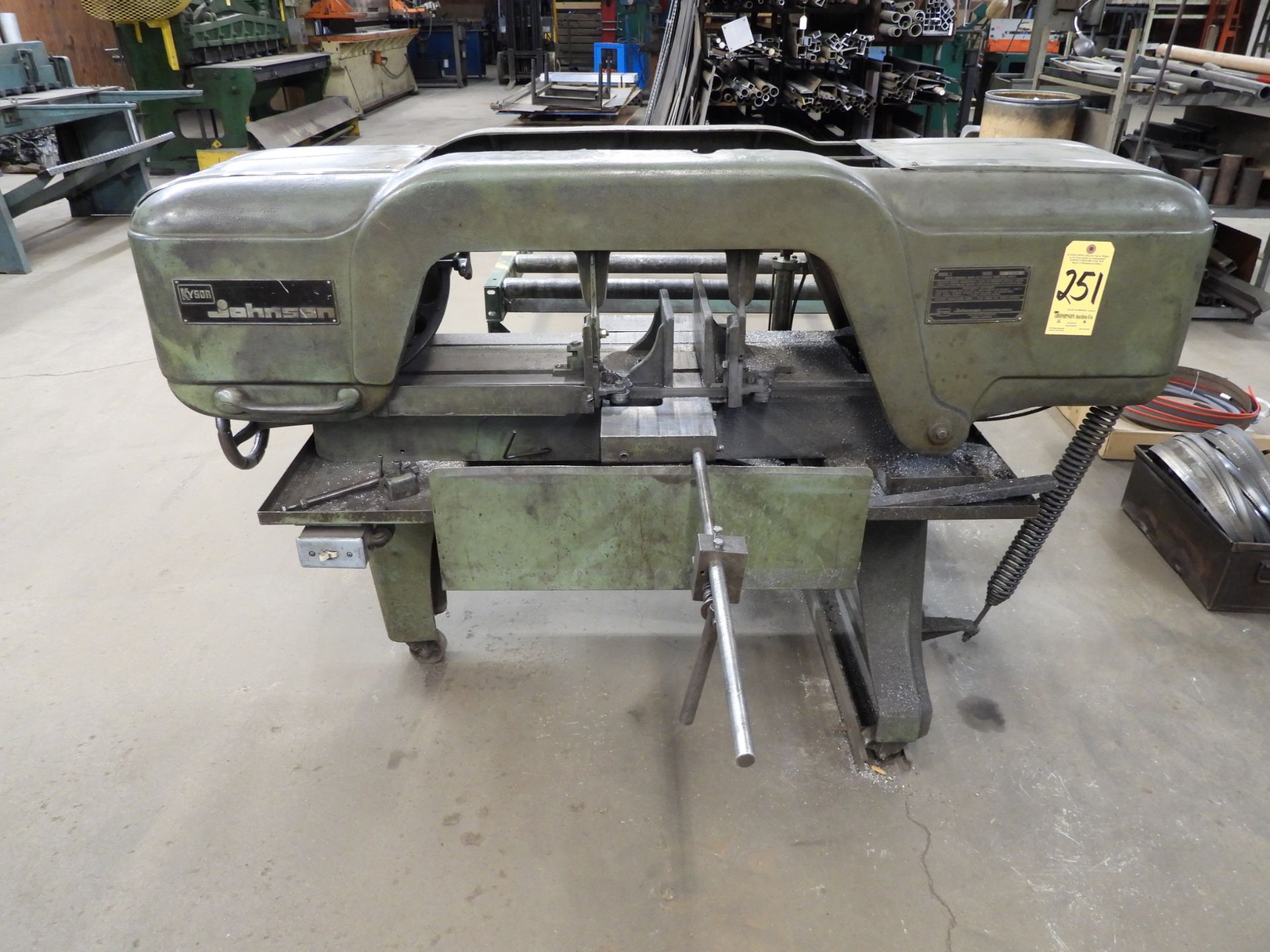 Kysor Johnson Model J Horizontal Band Saw, s/n 17905, 9" X 16" Capacity ...